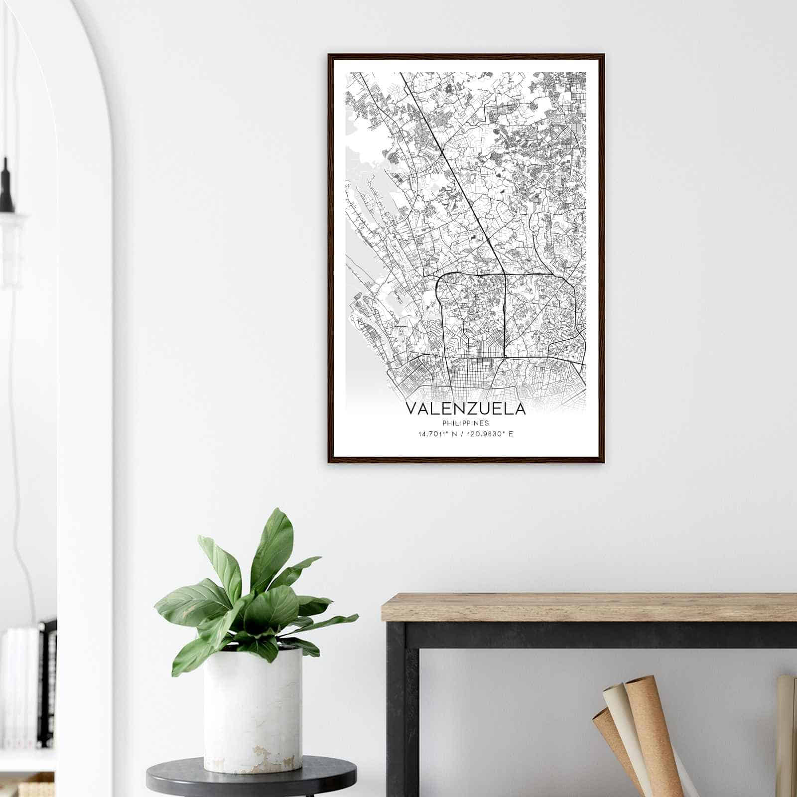 Valenzuela Philippines Map Poster, Valenzuela City Road Wall Art Print ...
