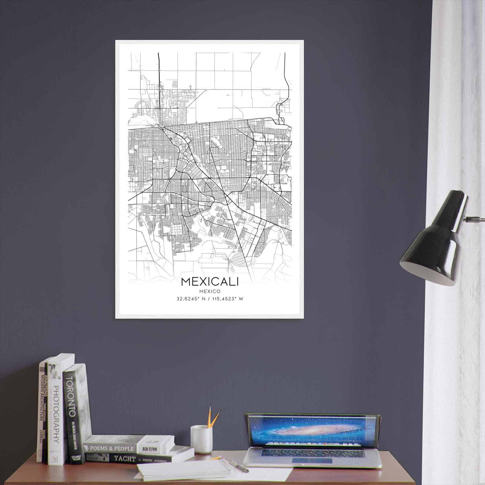 Mexicali Mexico Map Poster, Mexicali City Road Wall Art Print - Custom ...