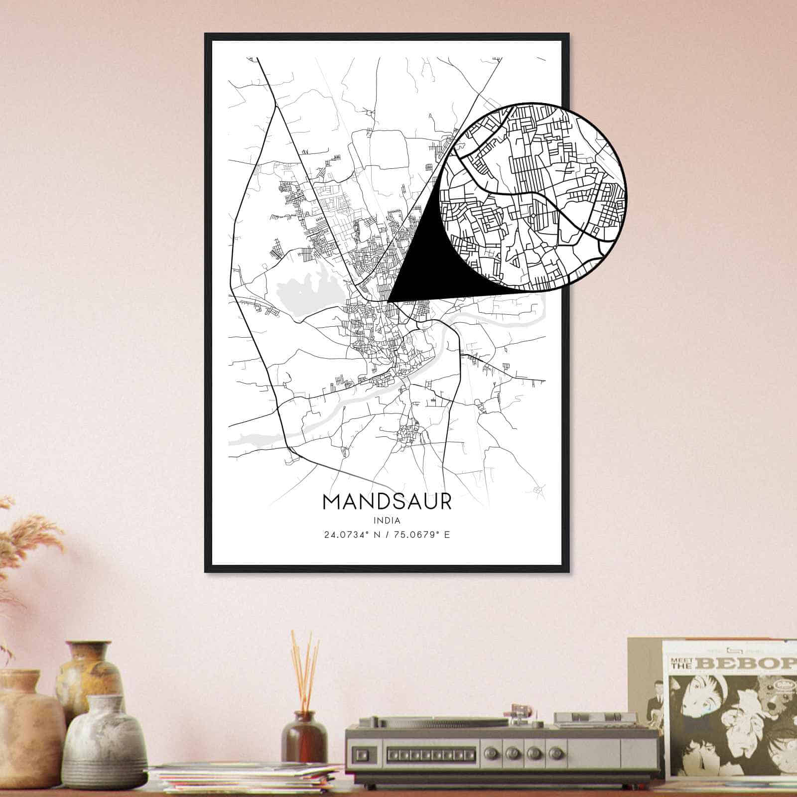 Mandsaur India Map Poster, Mandsaur City Road Wall Art Print - Custom ...