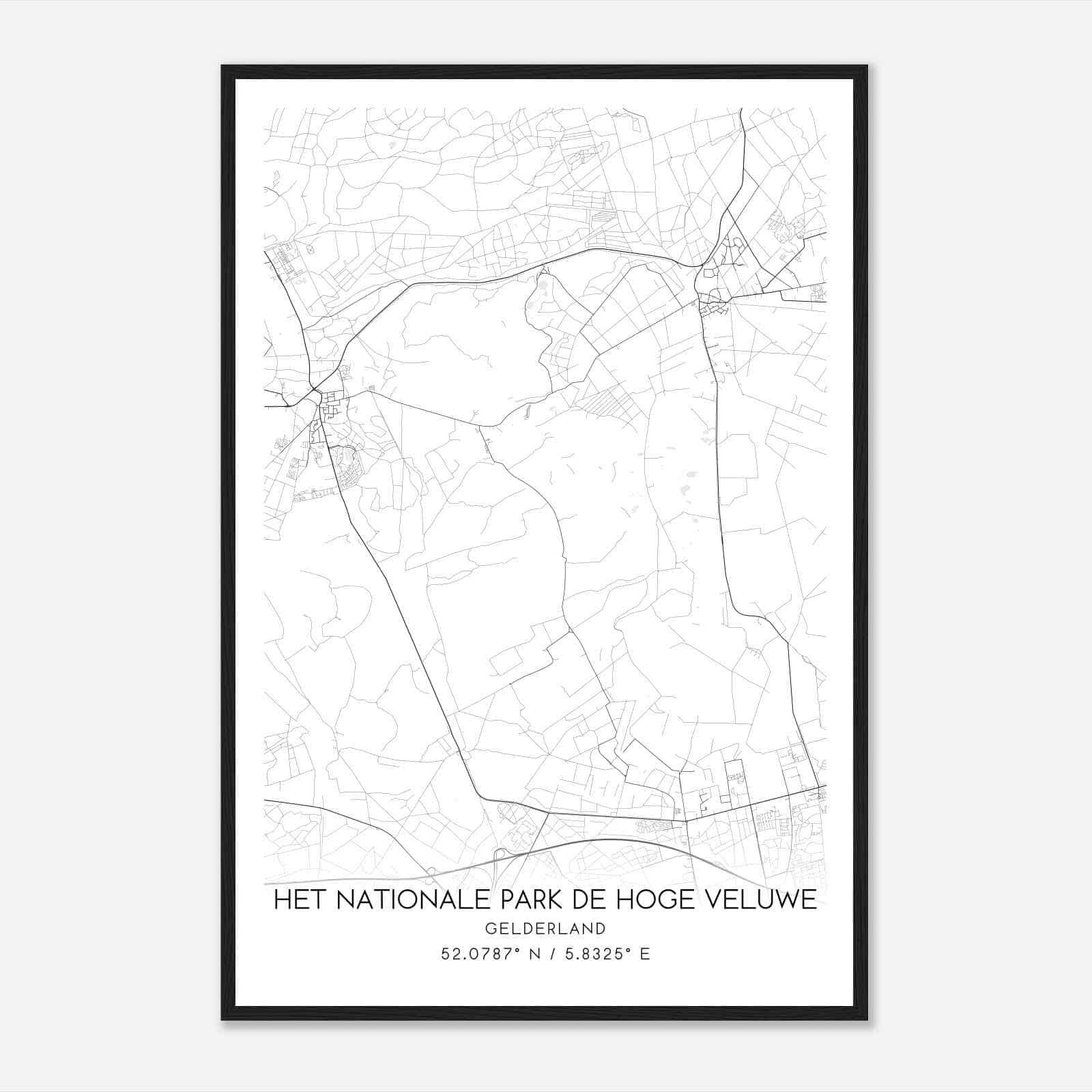 Het Nationale Park De Hoge Veluwe Gelderland Map Poster, Het Nationale ...