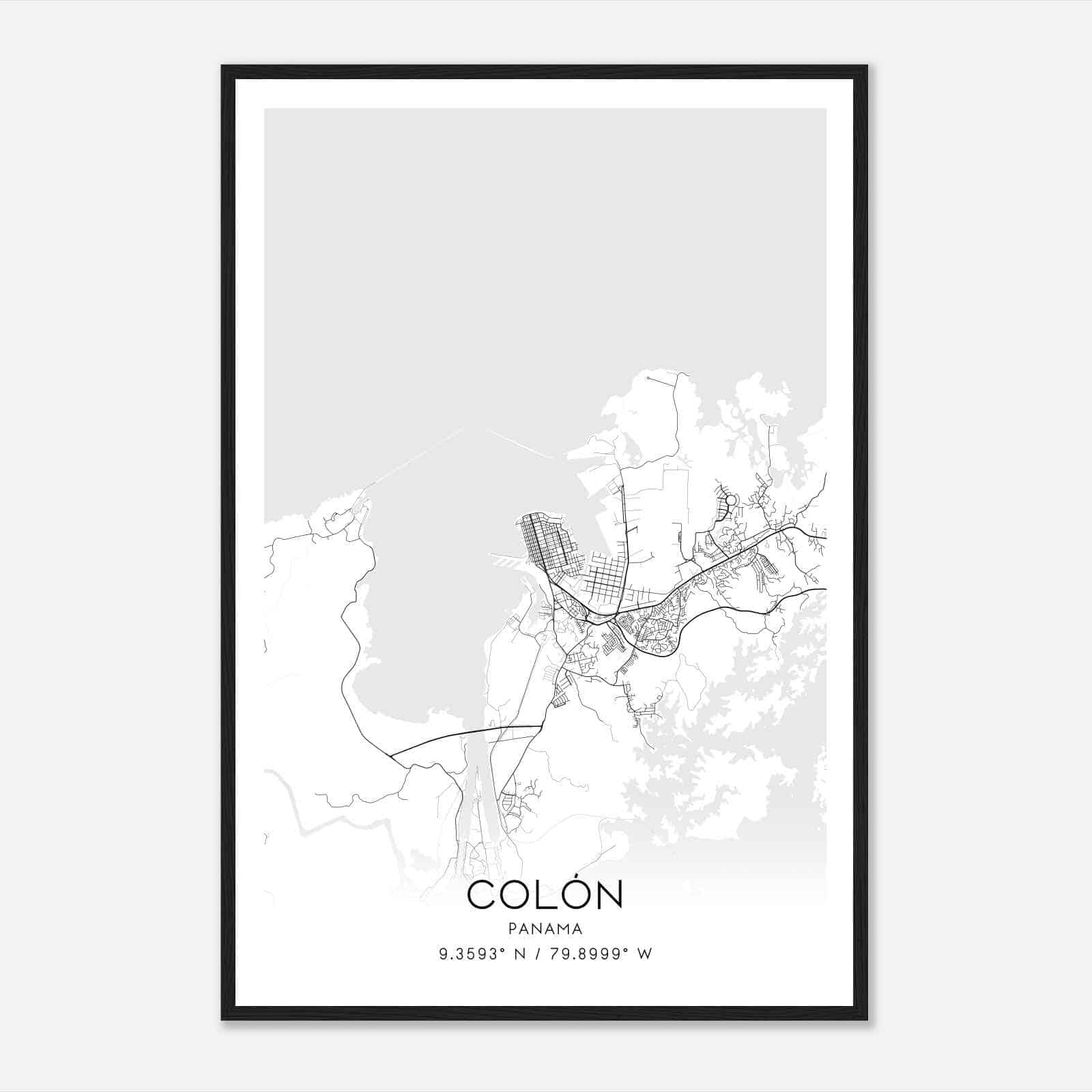 Colon Panama Map Poster, Colon City Road Wall Art Print - Custom Maps ...