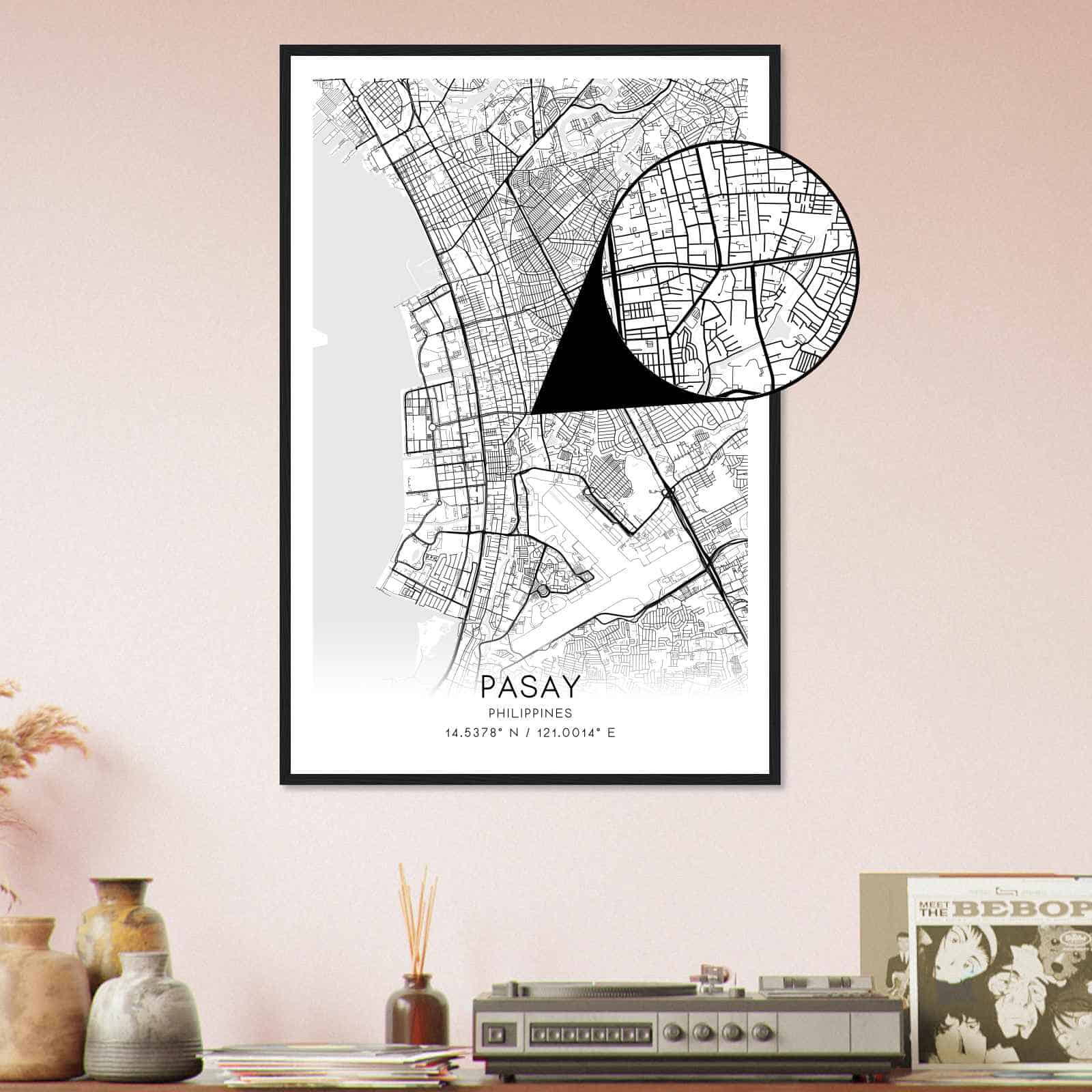 Pasay Philippines Map Poster, Pasay City Road Wall Art Print - Custom ...