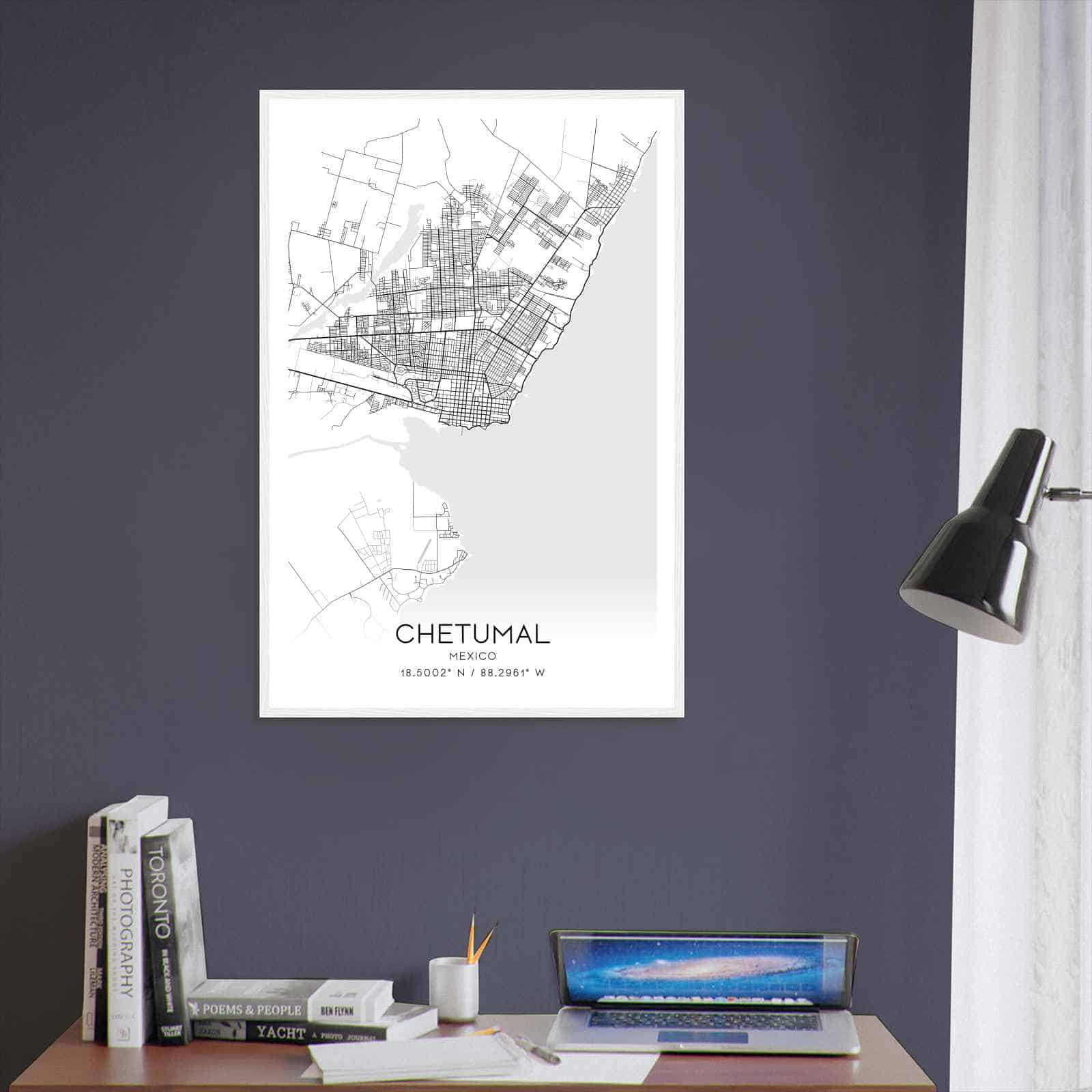 Chetumal Mexico Map Poster, Chetumal City Road Wall Art Print - Custom ...