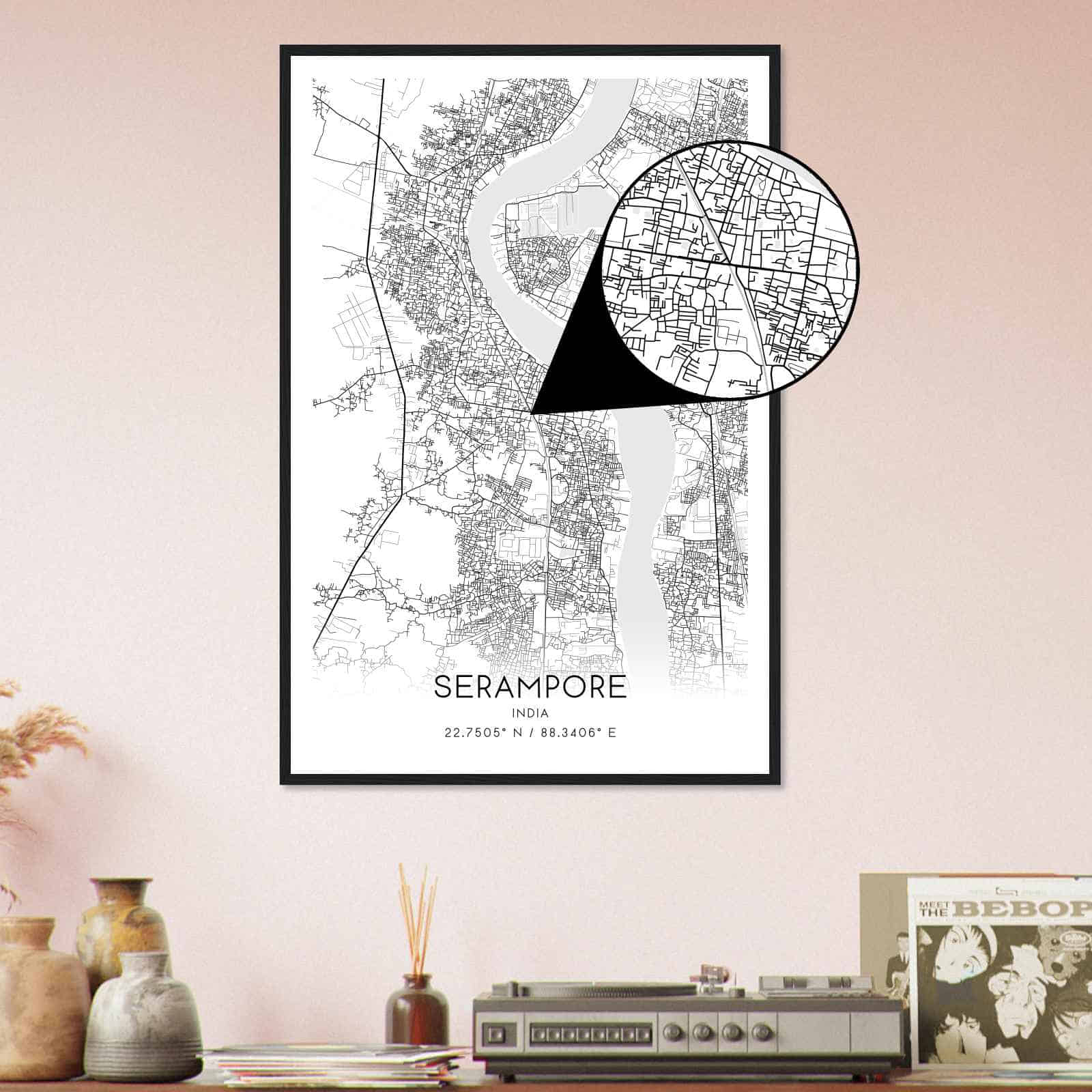 Serampore India Map Poster, Serampore City Road Wall Art Print - Custom ...