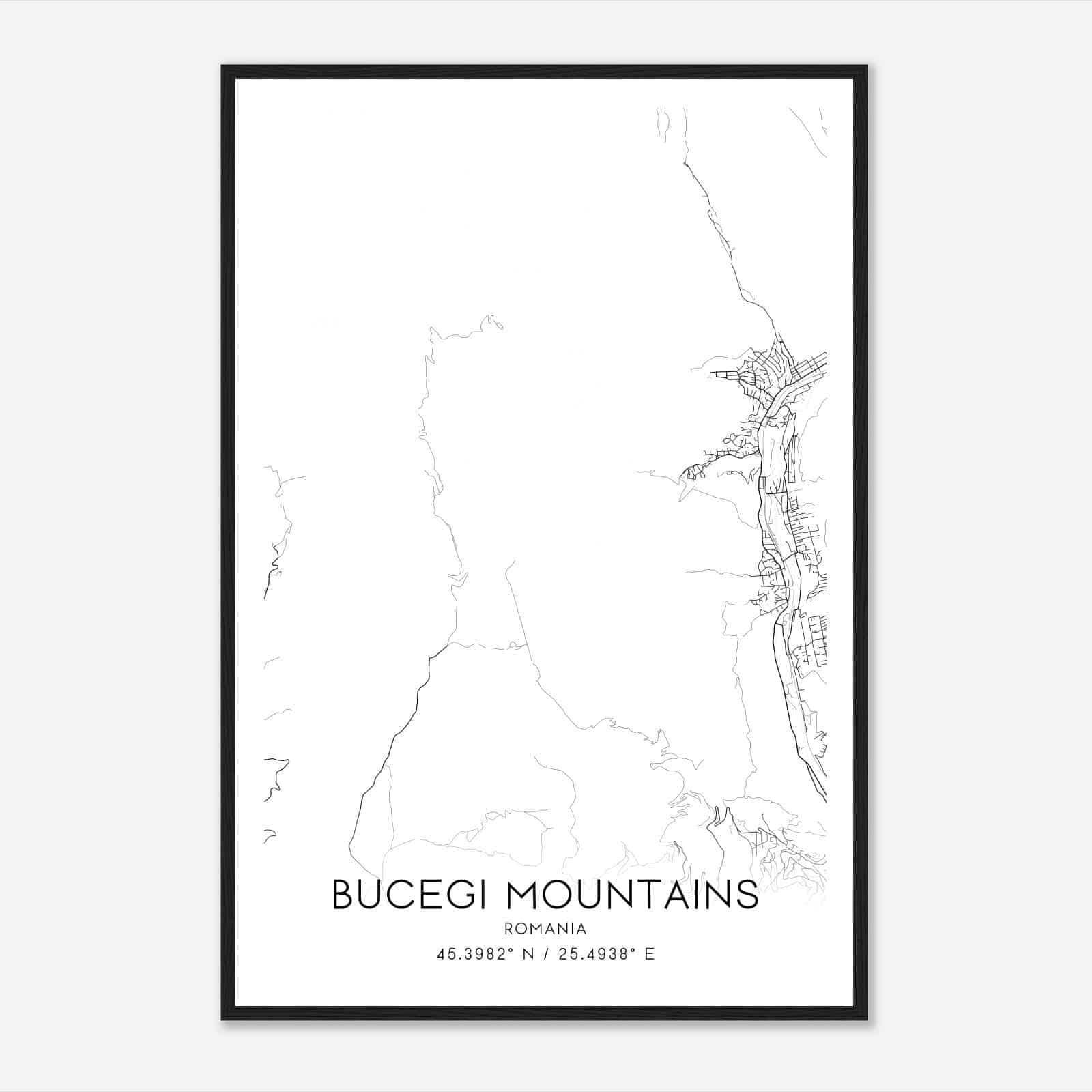 Bucegi Mountains Romania Map Poster, Bucegi Mountains City Road Wall ...