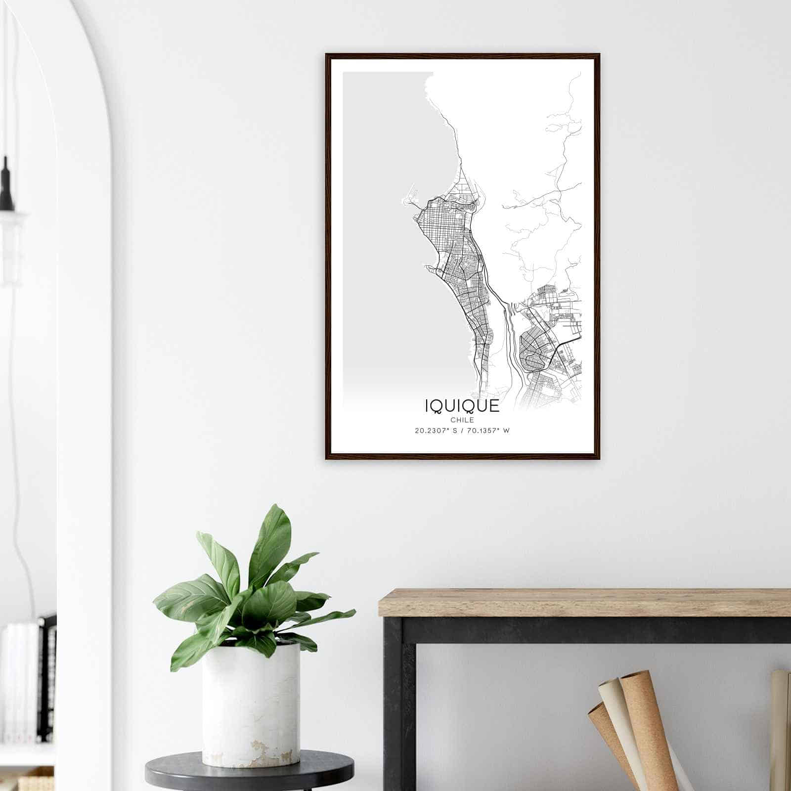 Iquique Chile Map Poster, Iquique City Road Wall Art Print - Custom ...