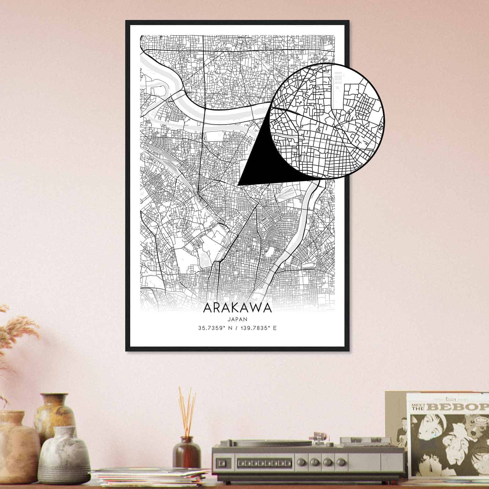 Arakawa Japan Map Poster, Arakawa City Road Wall Art Print - Custom ...