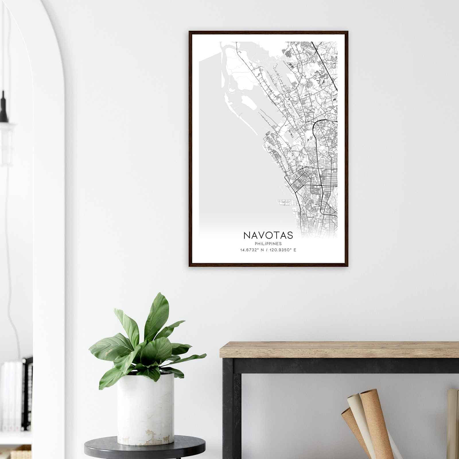 Navotas Philippines Map Poster, Navotas City Road Wall Art Print ...