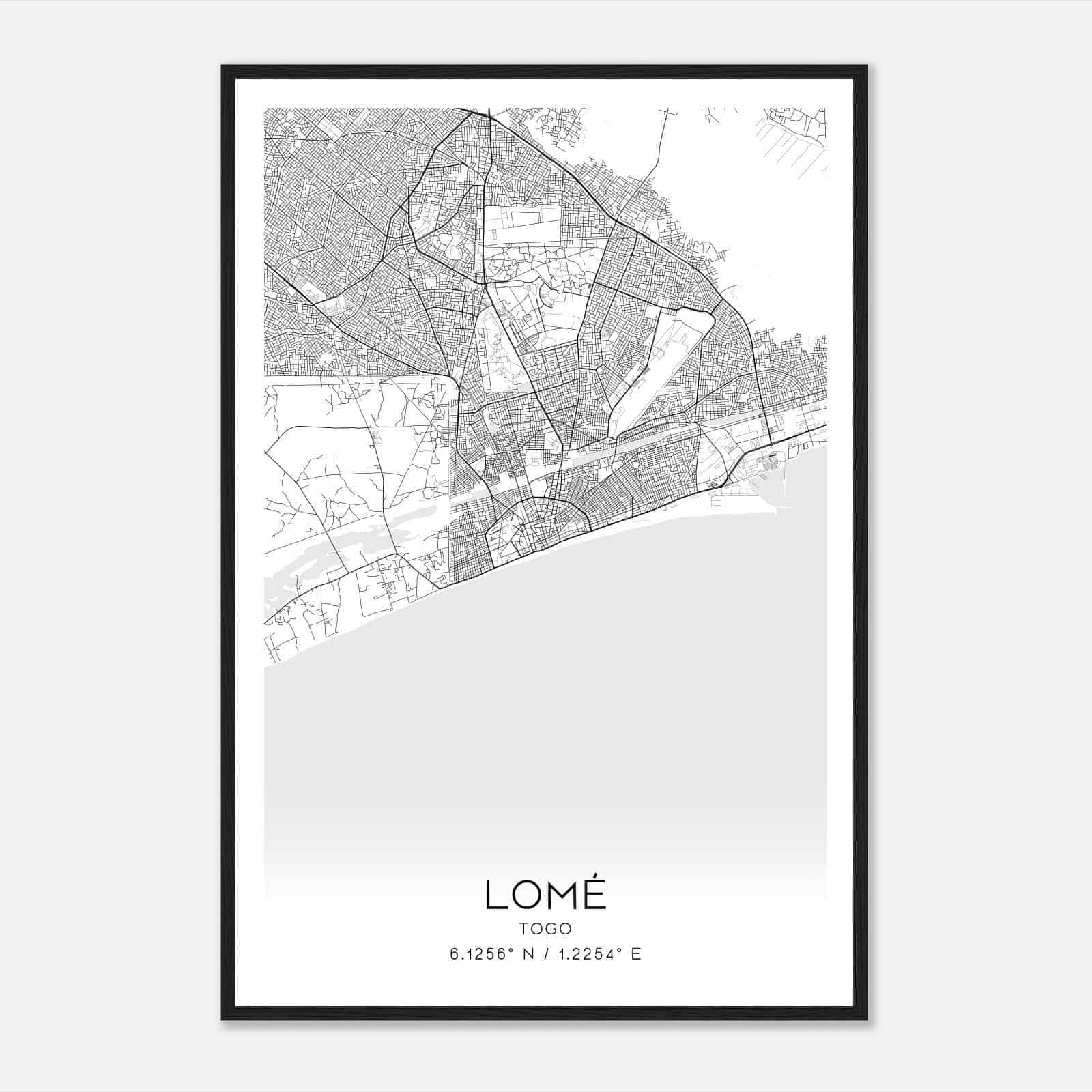 Lome Togo Map Poster, Lome City Road Wall Art Print - Custom Maps & Posters Lome Togo Map Poster, Lome City Road Wall Art Print - Custom Maps & Posters