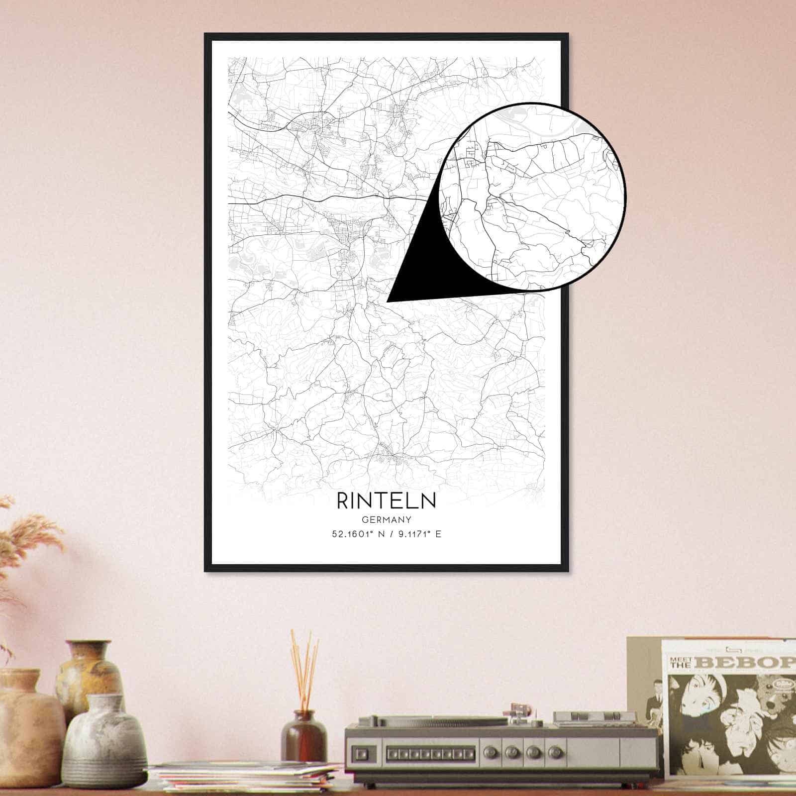Rinteln Germany Map Poster, Modern Home Decor Wall Art Print - Custom ...