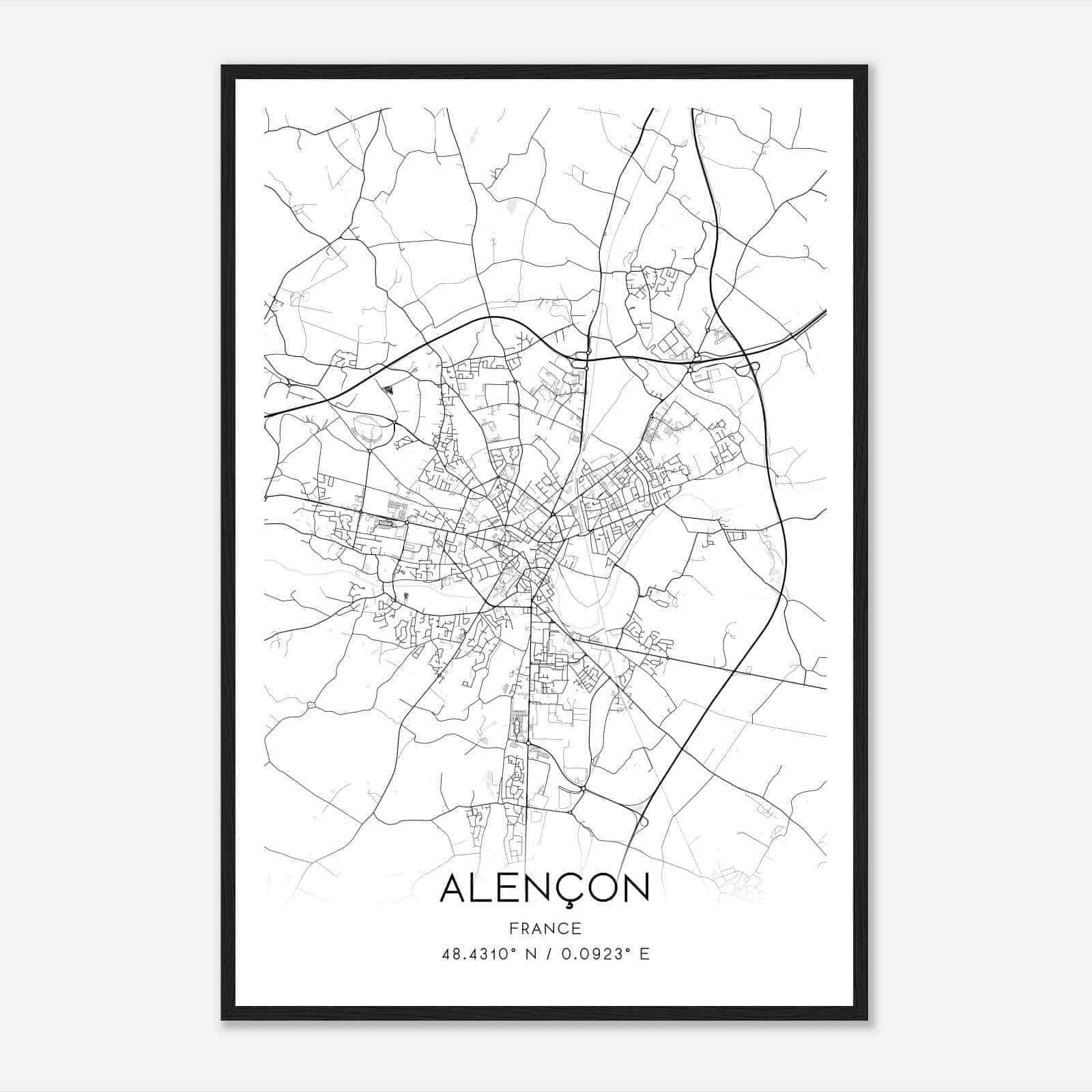 Custom Alencon France Map Poster - Mapmory