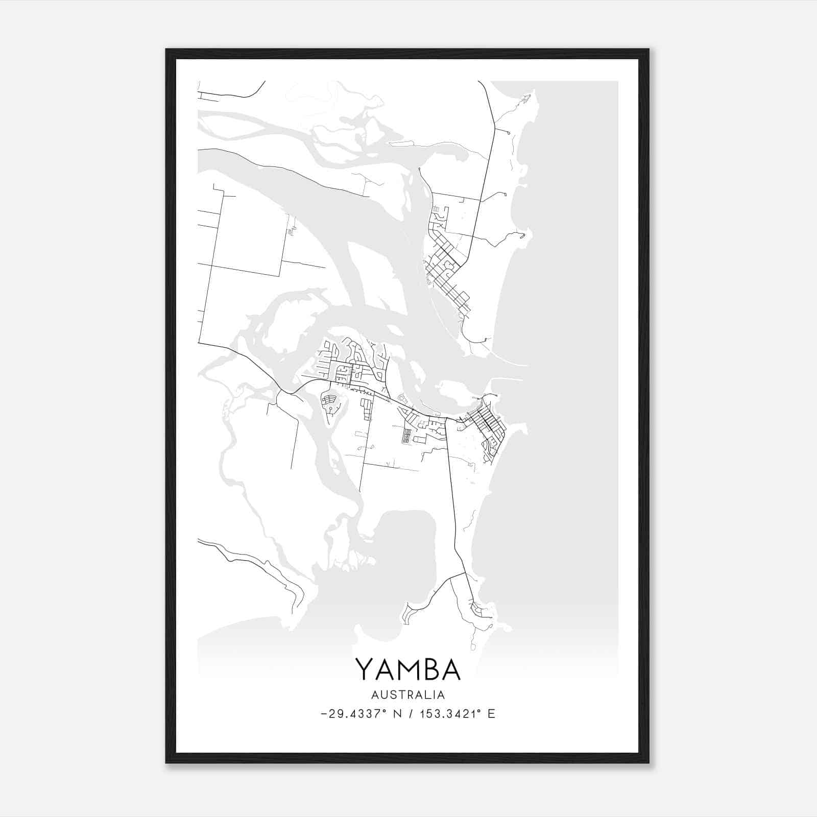 Yamba Australia Map Poster, Modern Home Decor Wall Art Print - Custom ...