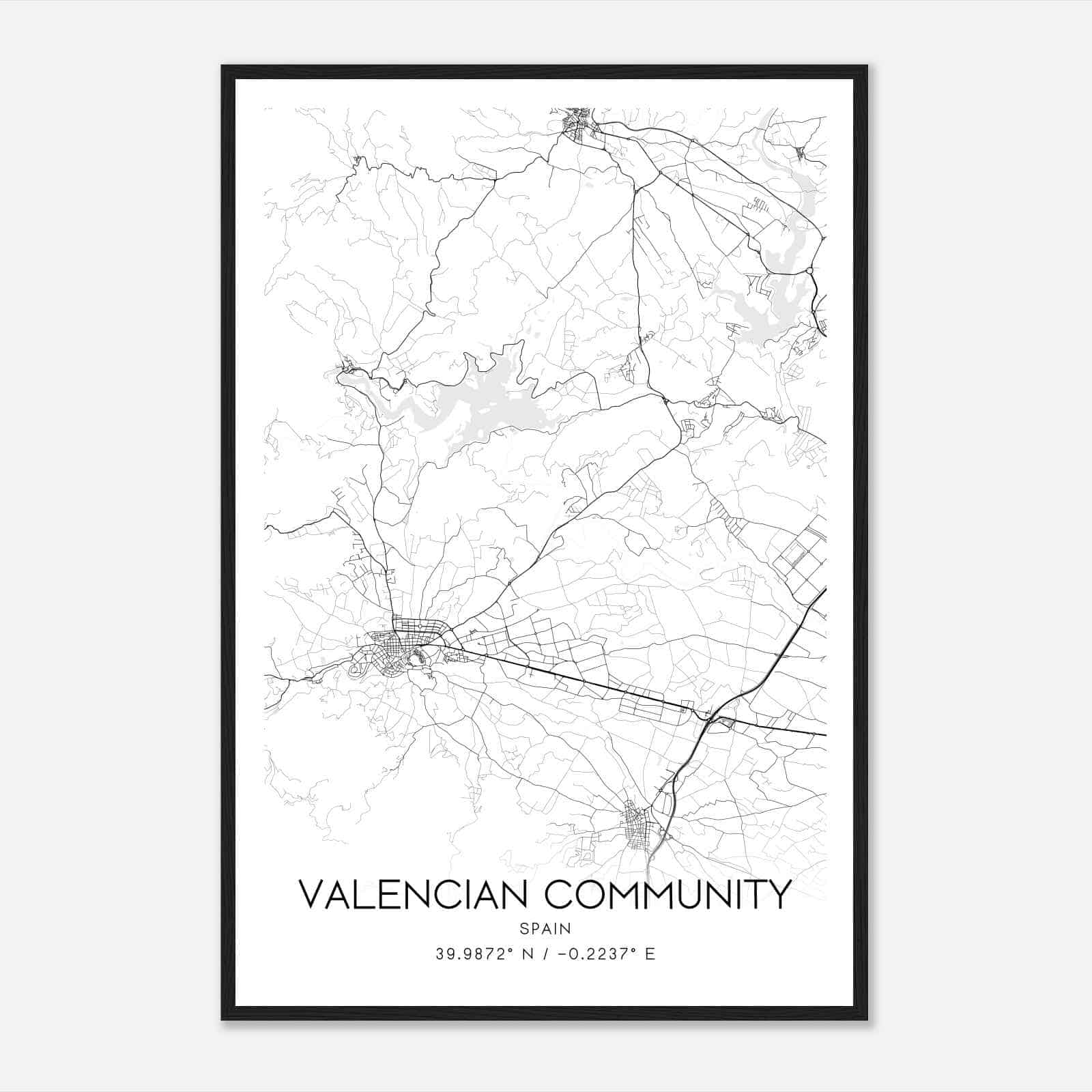 Onda Spain Map Poster, Modern Home Decor Wall Art Print - Custom Maps ...