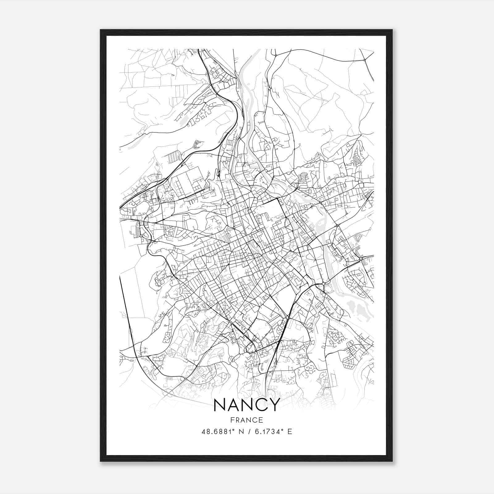 Custom Nancy France Map Poster - Mapmory