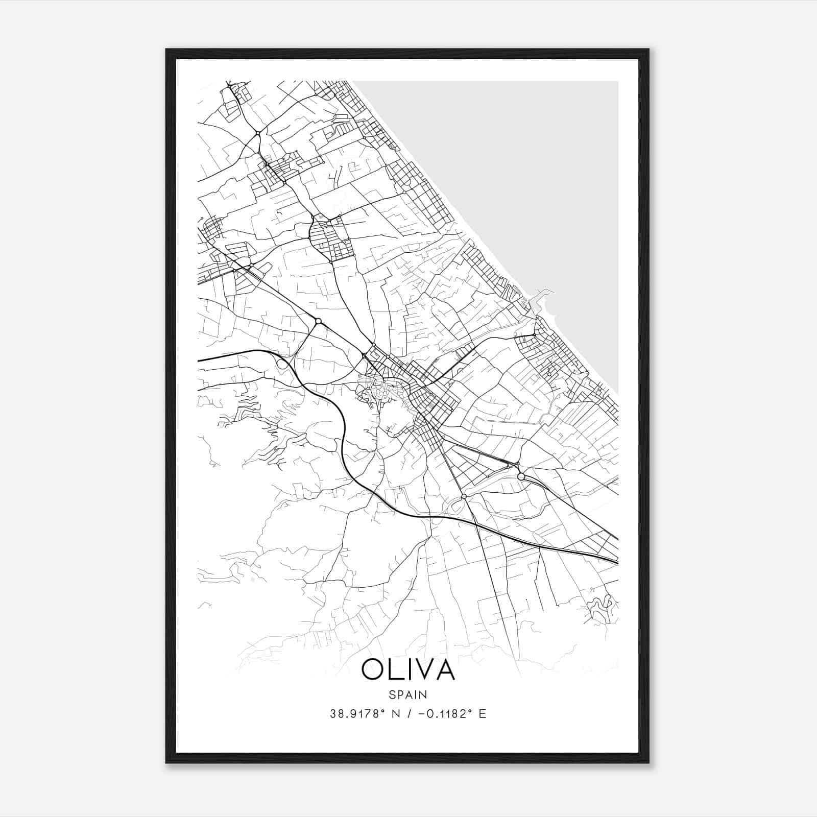 Custom Oliva Spain Map Poster - Mapmory