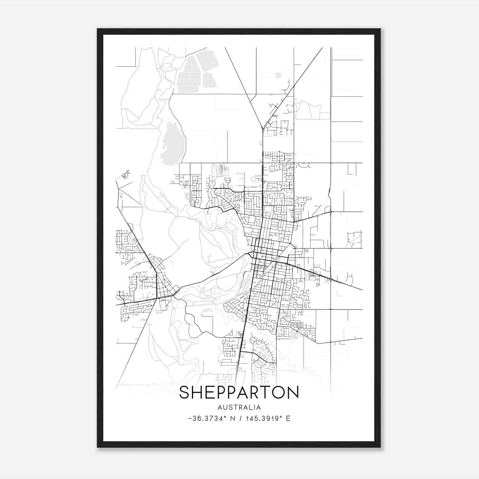 Custom Shepparton Australia Map Poster Mapmory