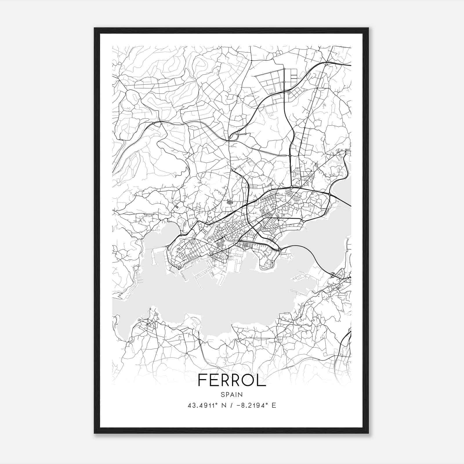 Custom Ferrol Spain Map Poster - Mapmory