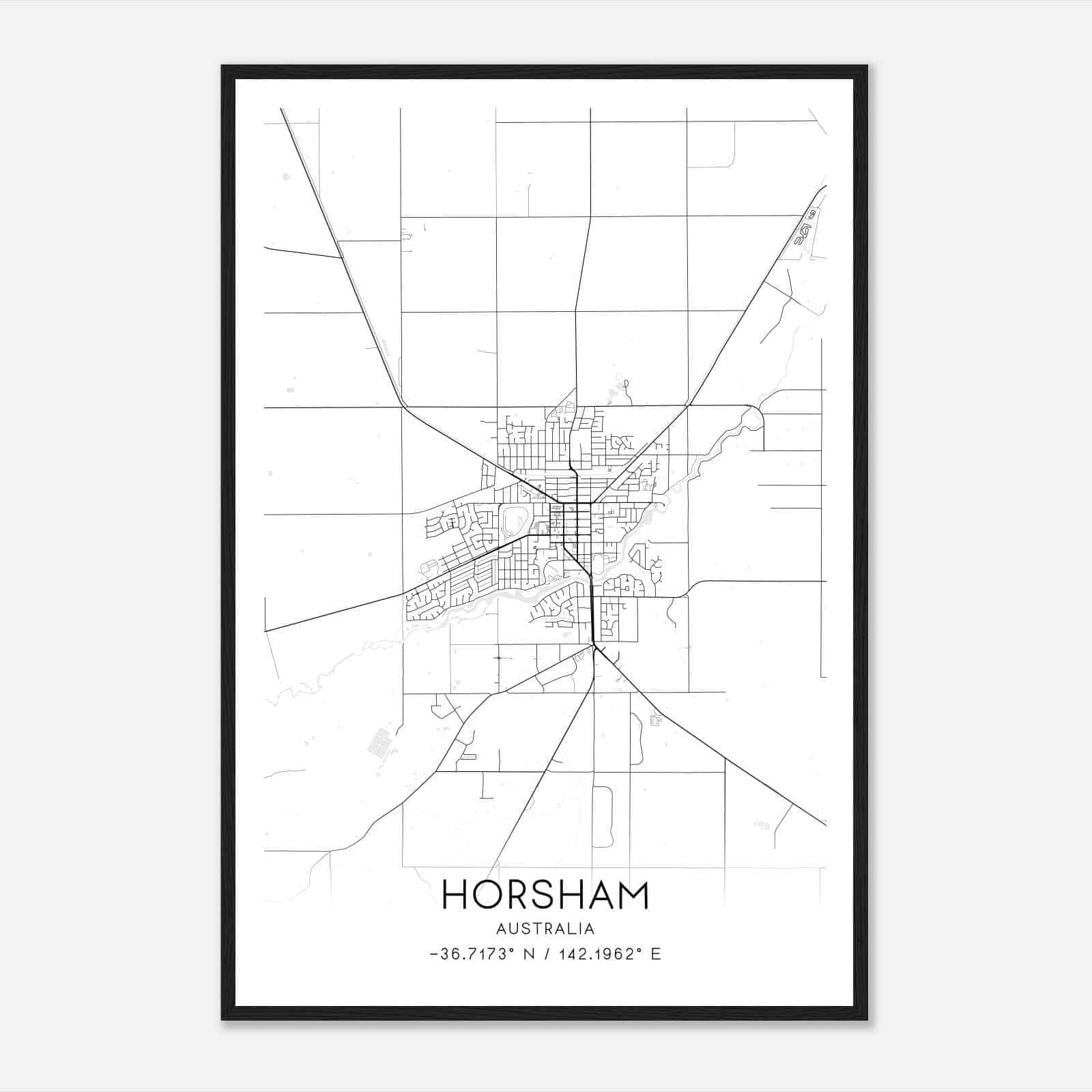 Custom Horsham Australia Map Poster - Mapmory
