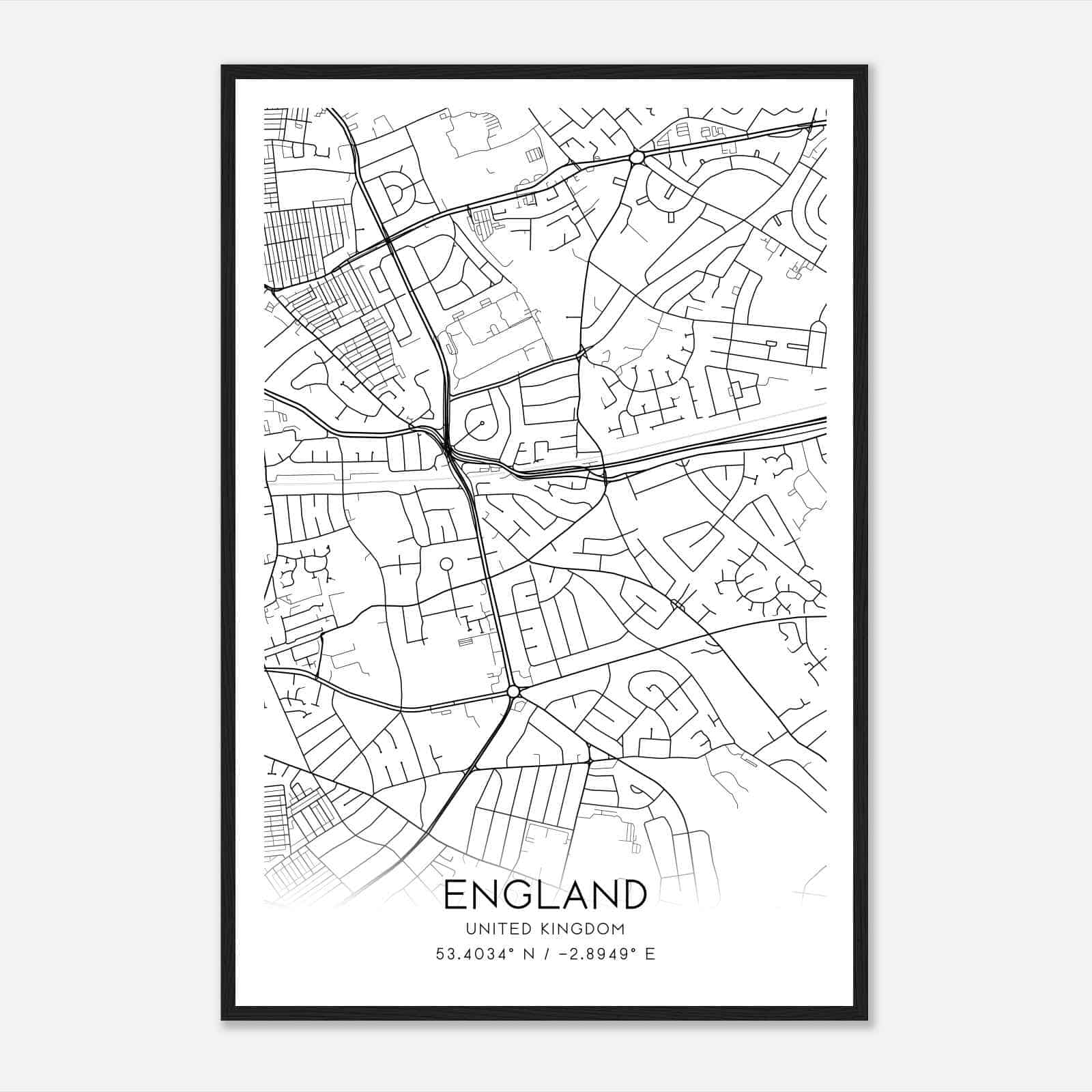 Childwall United Kingdom Map Poster, Modern Home Decor Wall Art Print ...