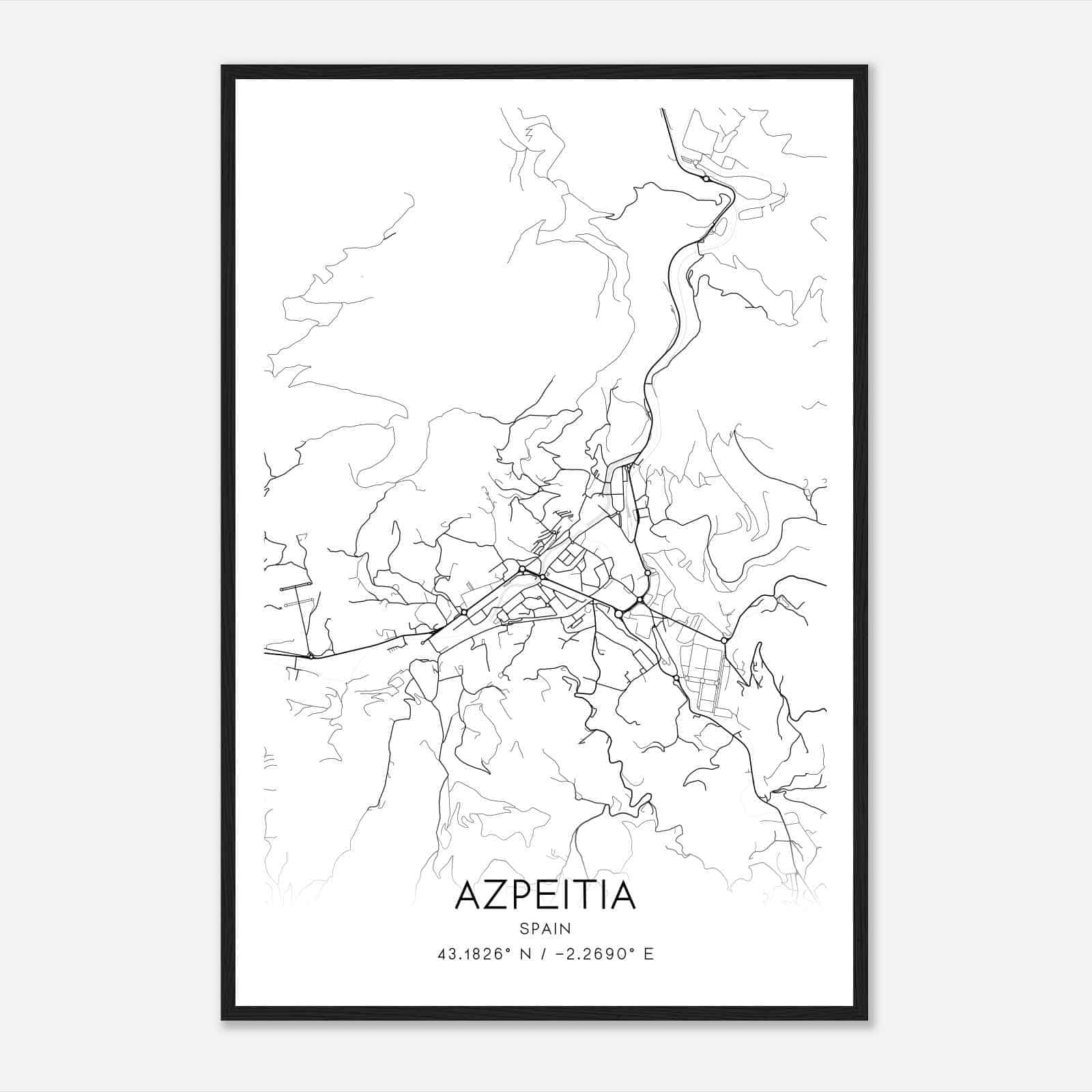 Custom Azpeitia Spain Map Poster - Mapmory
