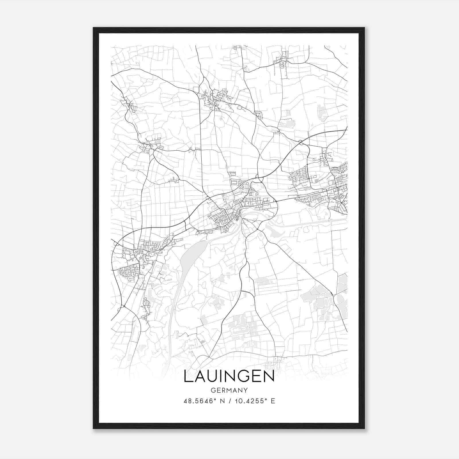 Custom Lauingen Germany Map Poster - Mapmory