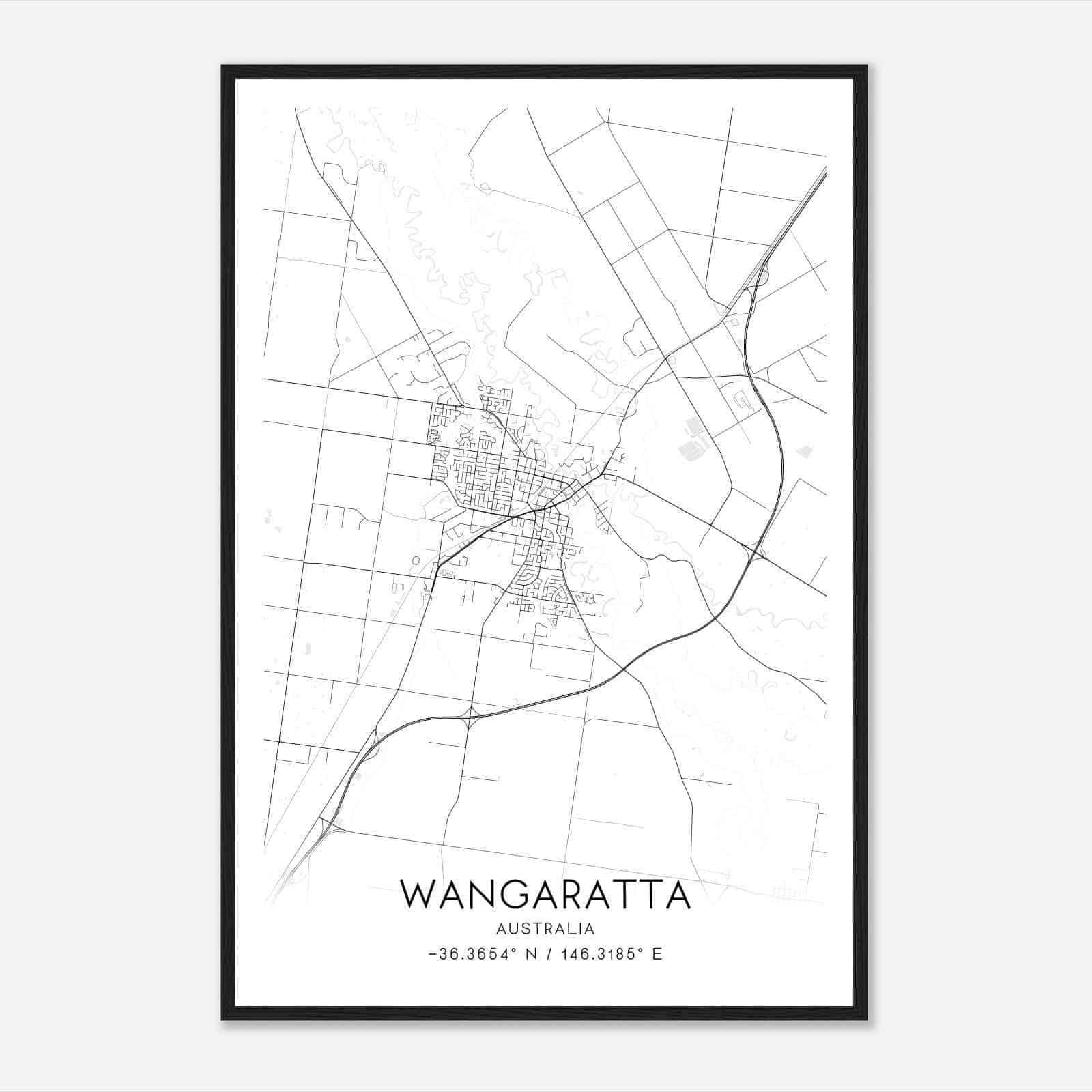 Custom Wangaratta Australia Map Poster - Mapmory