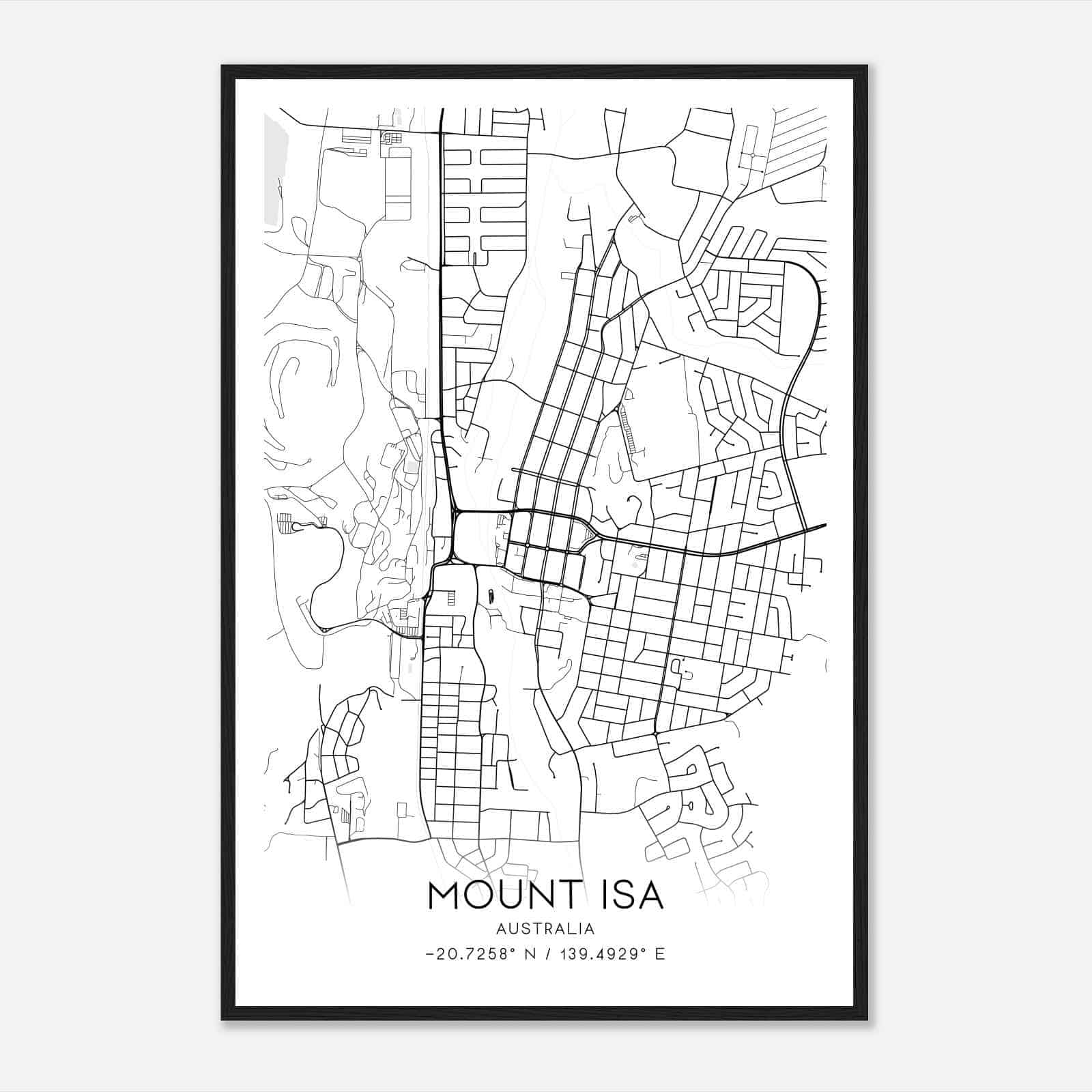 Custom Mount Isa Australia Map Poster - Mapmory