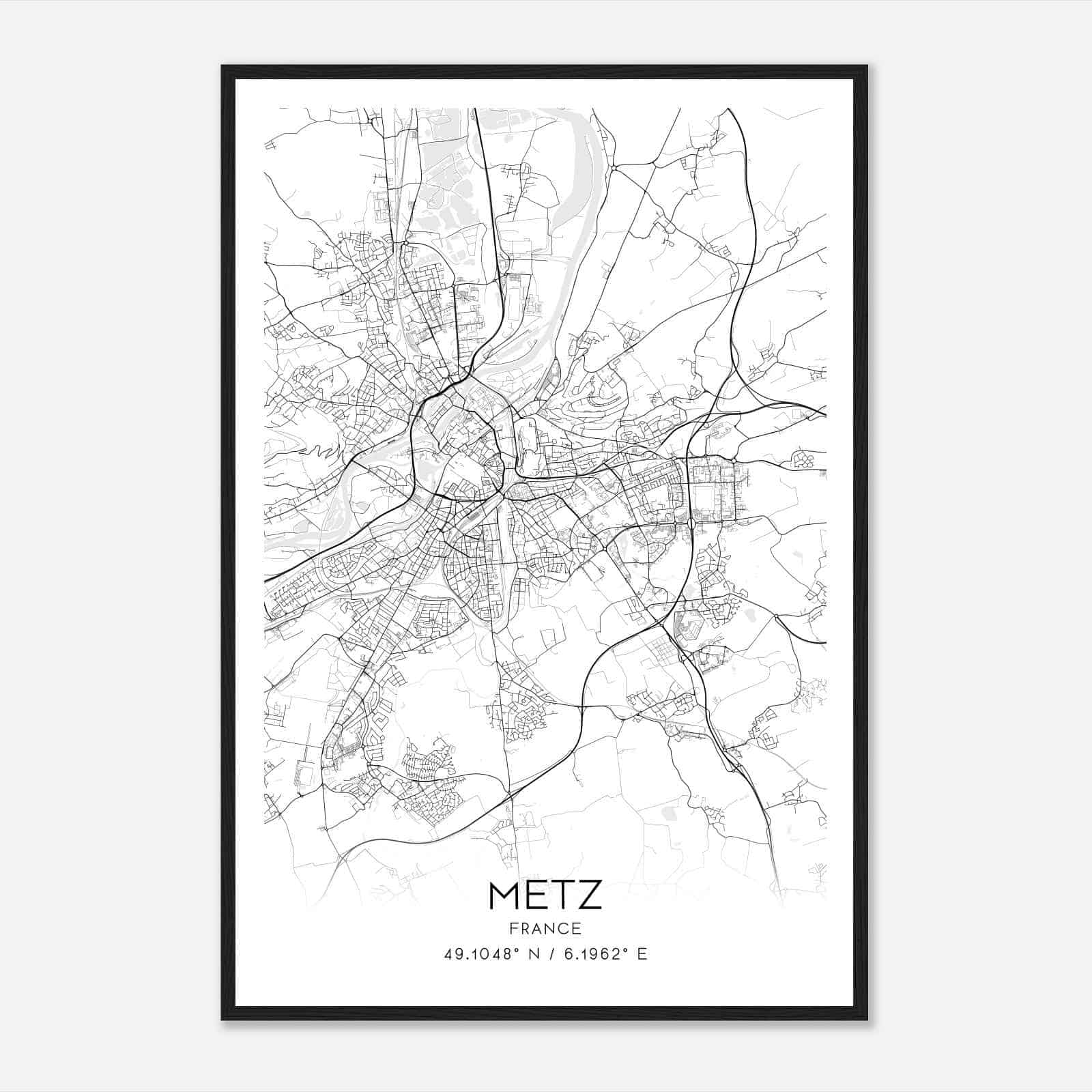 Custom Metz France Map Poster - Mapmory