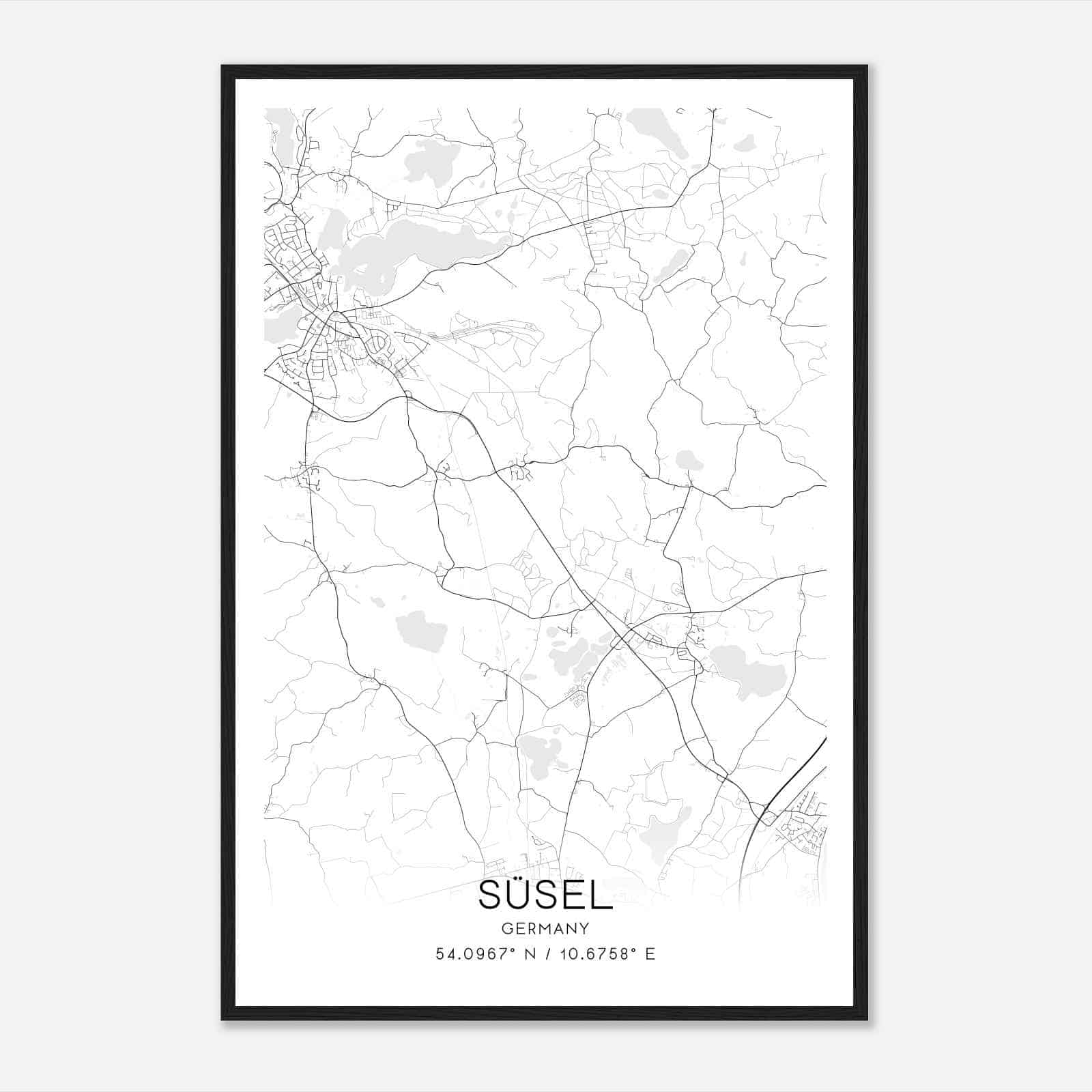 Susel Germany Map Poster, Modern Home Decor Wall Art Print - Custom ...