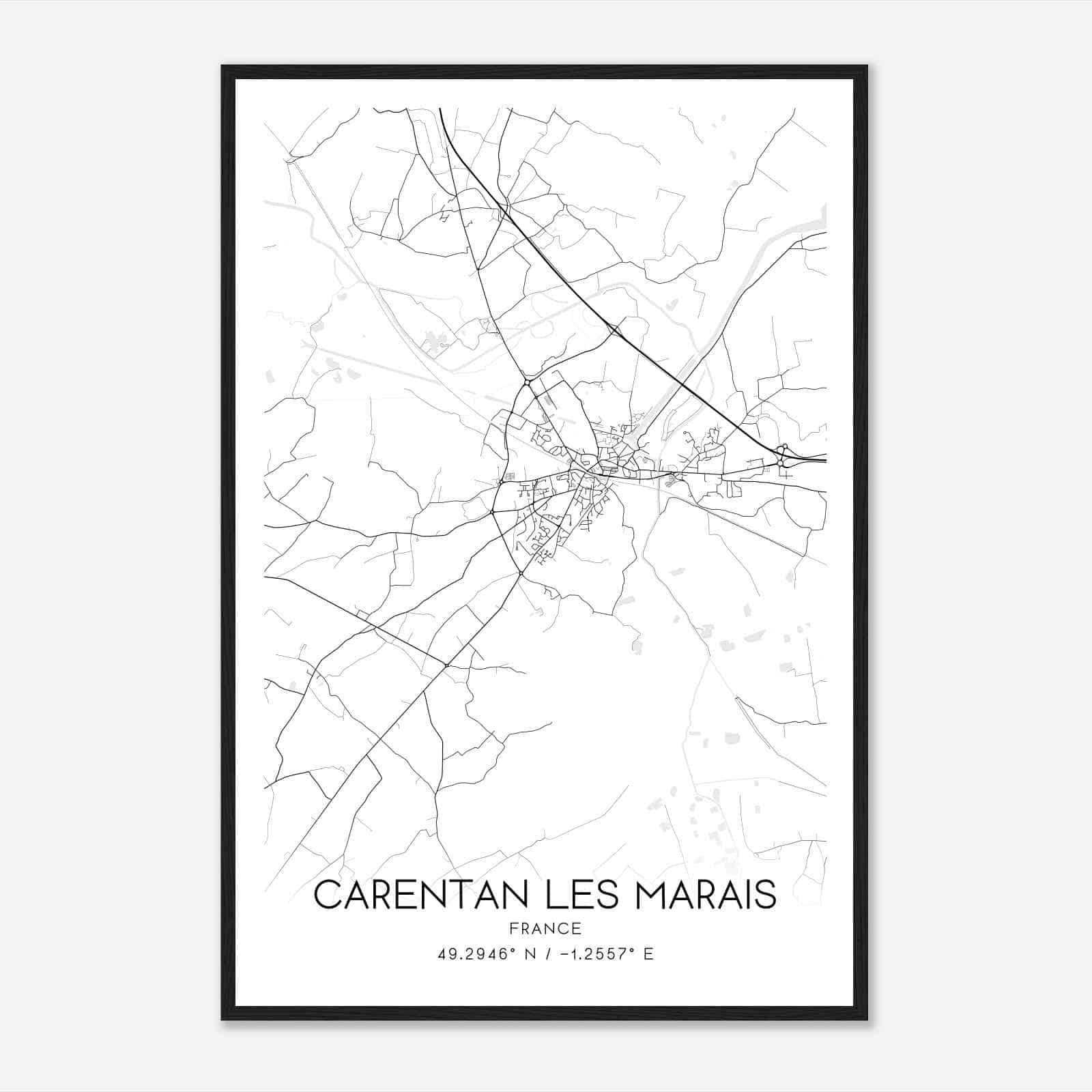 Custom Carentan France Map Poster - Mapmory