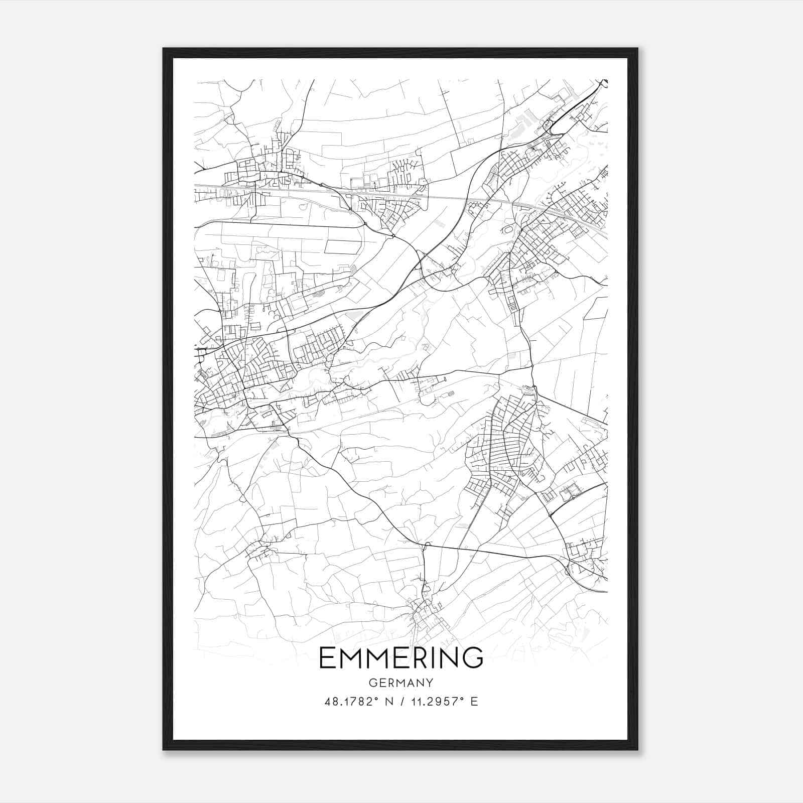 Custom Emmering Germany Map Poster - Mapmory