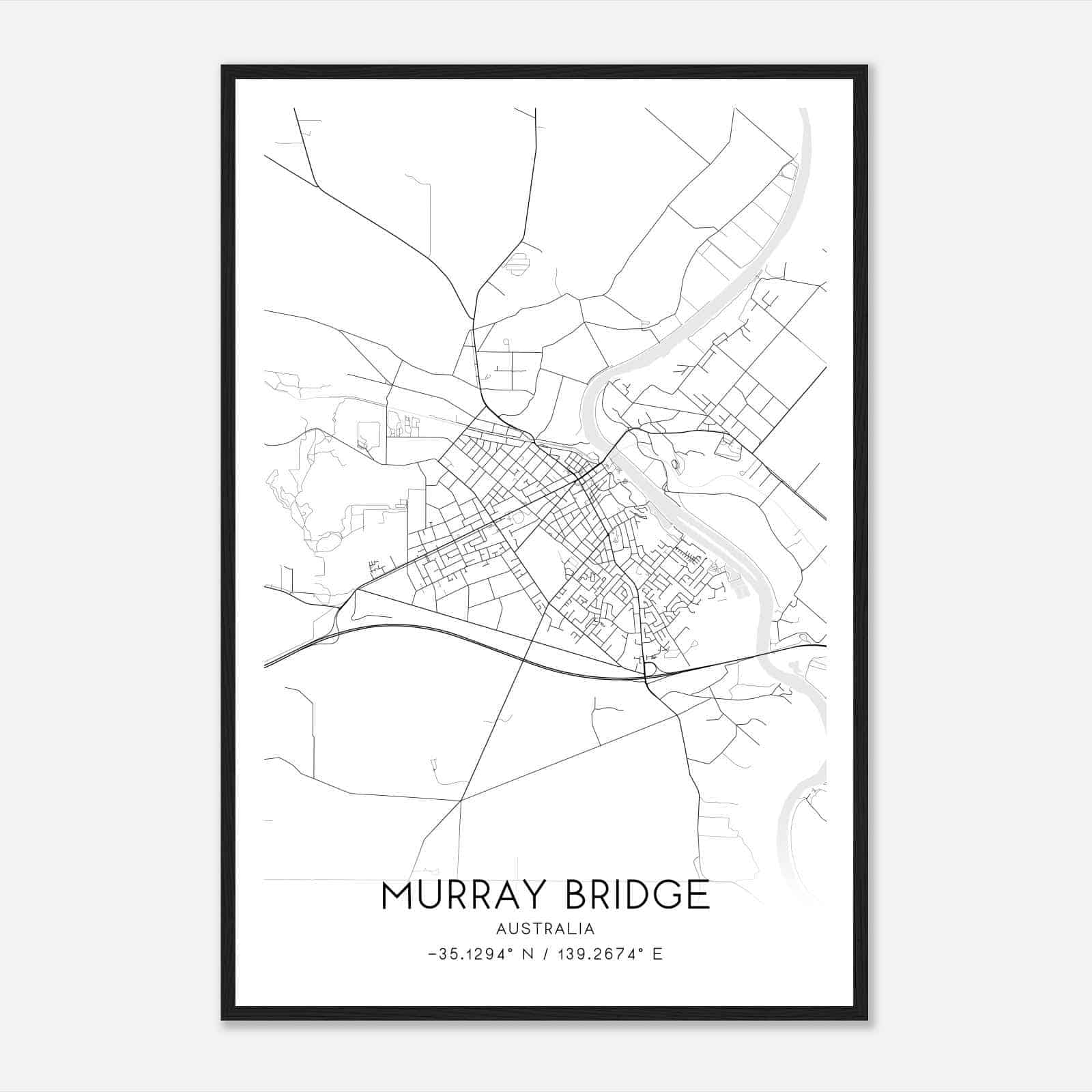 Custom Murray Bridge Australia Map Poster - Mapmory