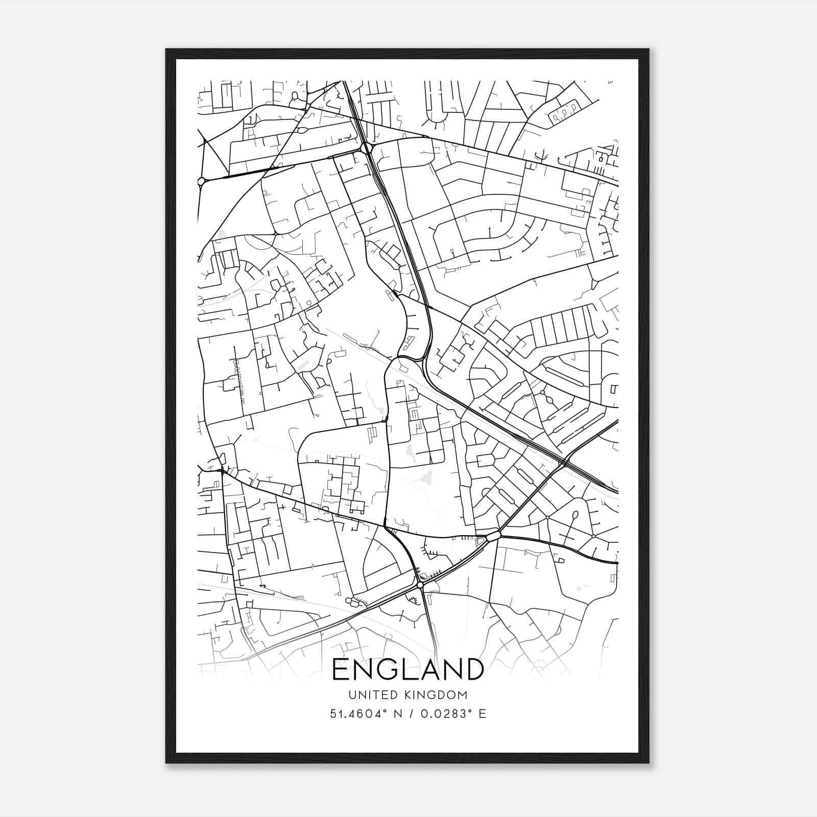 Kidbrooke United Kingdom Map Poster, Modern Home Decor Wall Art Print ...