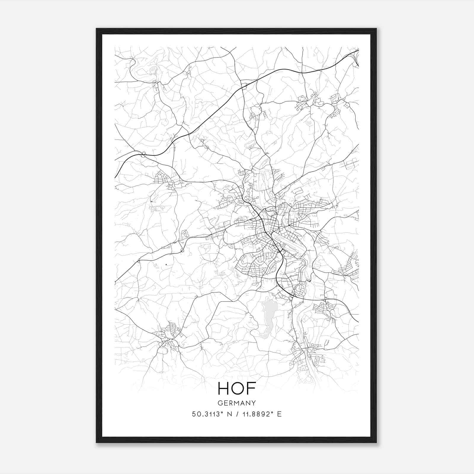 Custom Hof Germany Map Poster - Mapmory