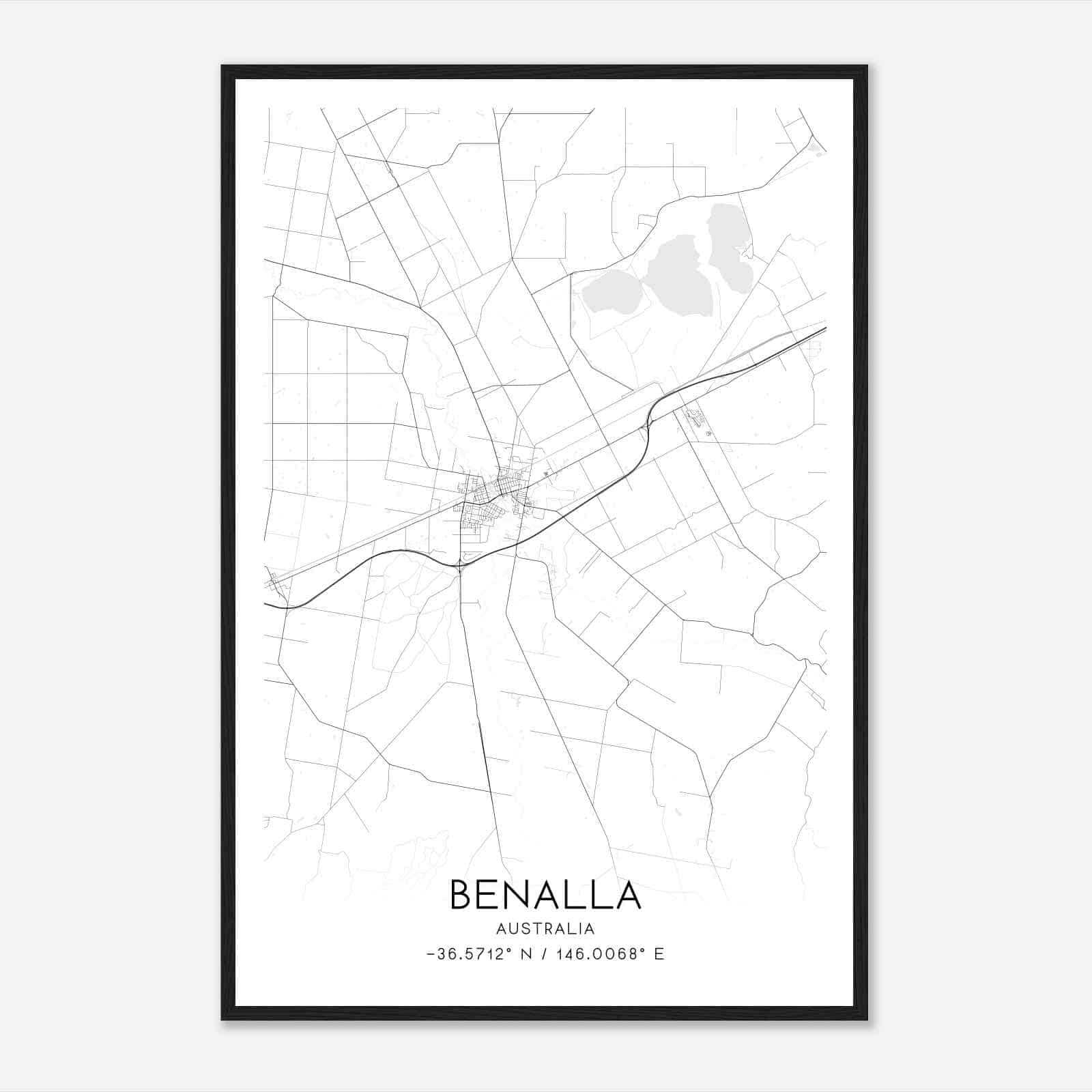 Custom Benalla Australia Map Poster - Mapmory