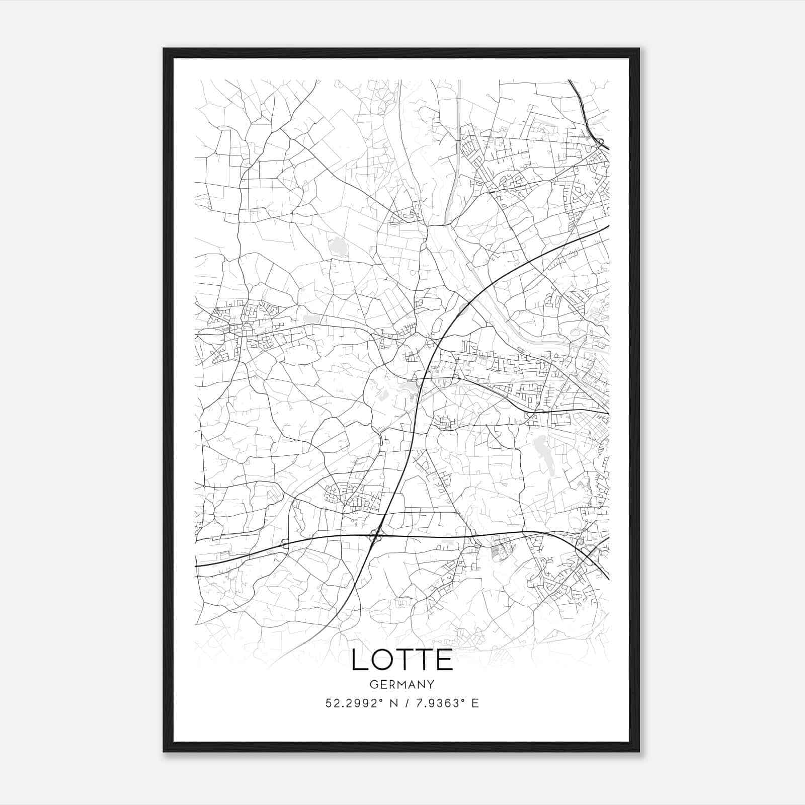 Lotte Germany Map Poster, Modern Home Decor Wall Art Print - Custom ...