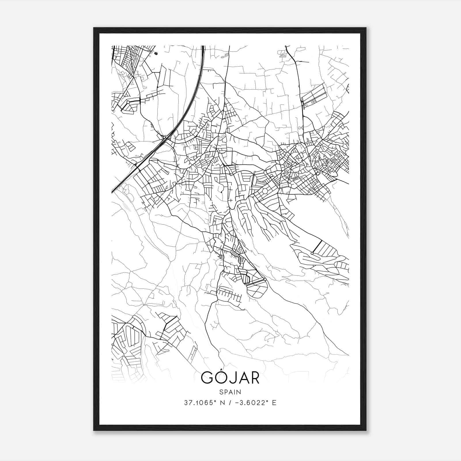 Custom Gojar Spain Map Poster - Mapmory
