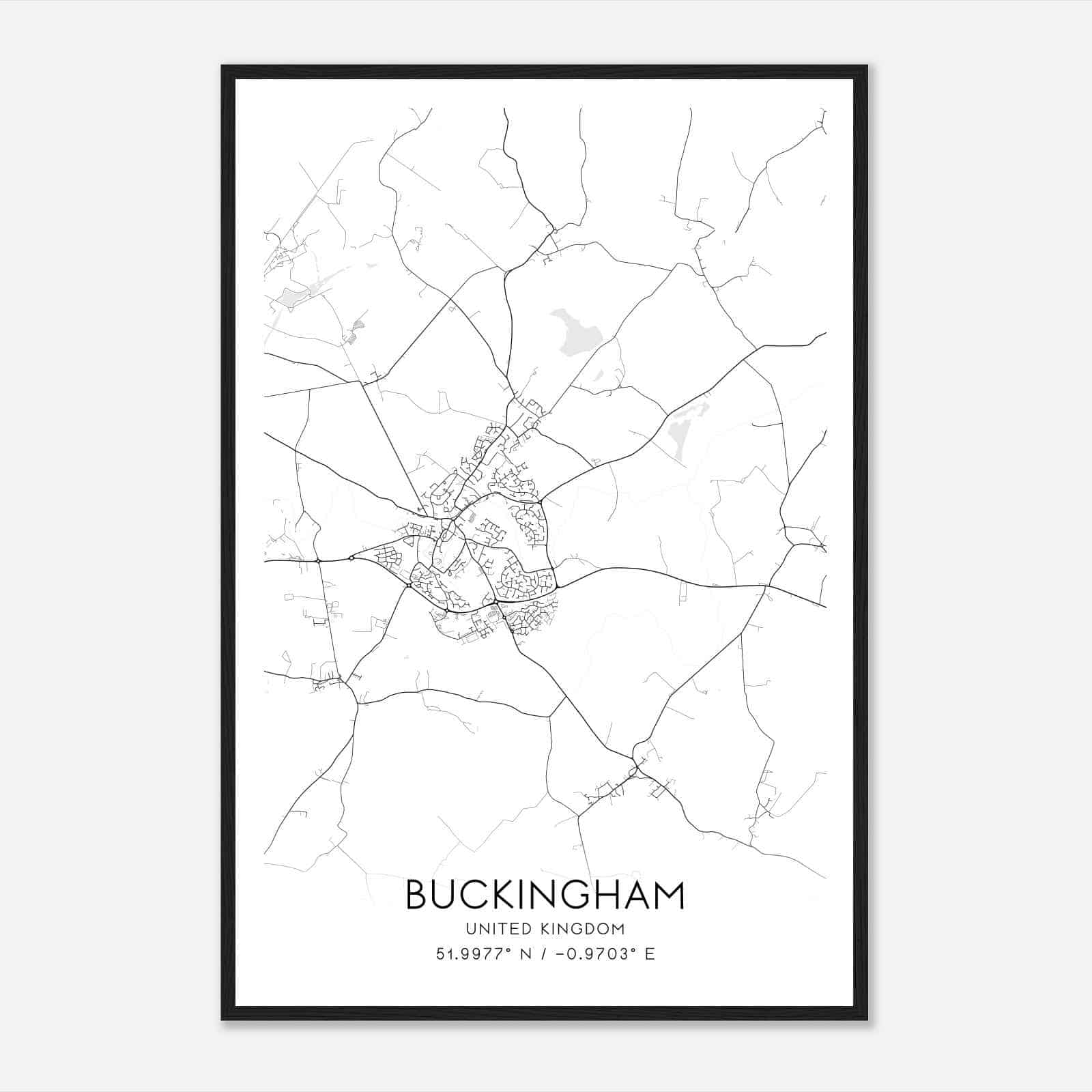Custom Buckingham United Kingdom Map Poster - Mapmory