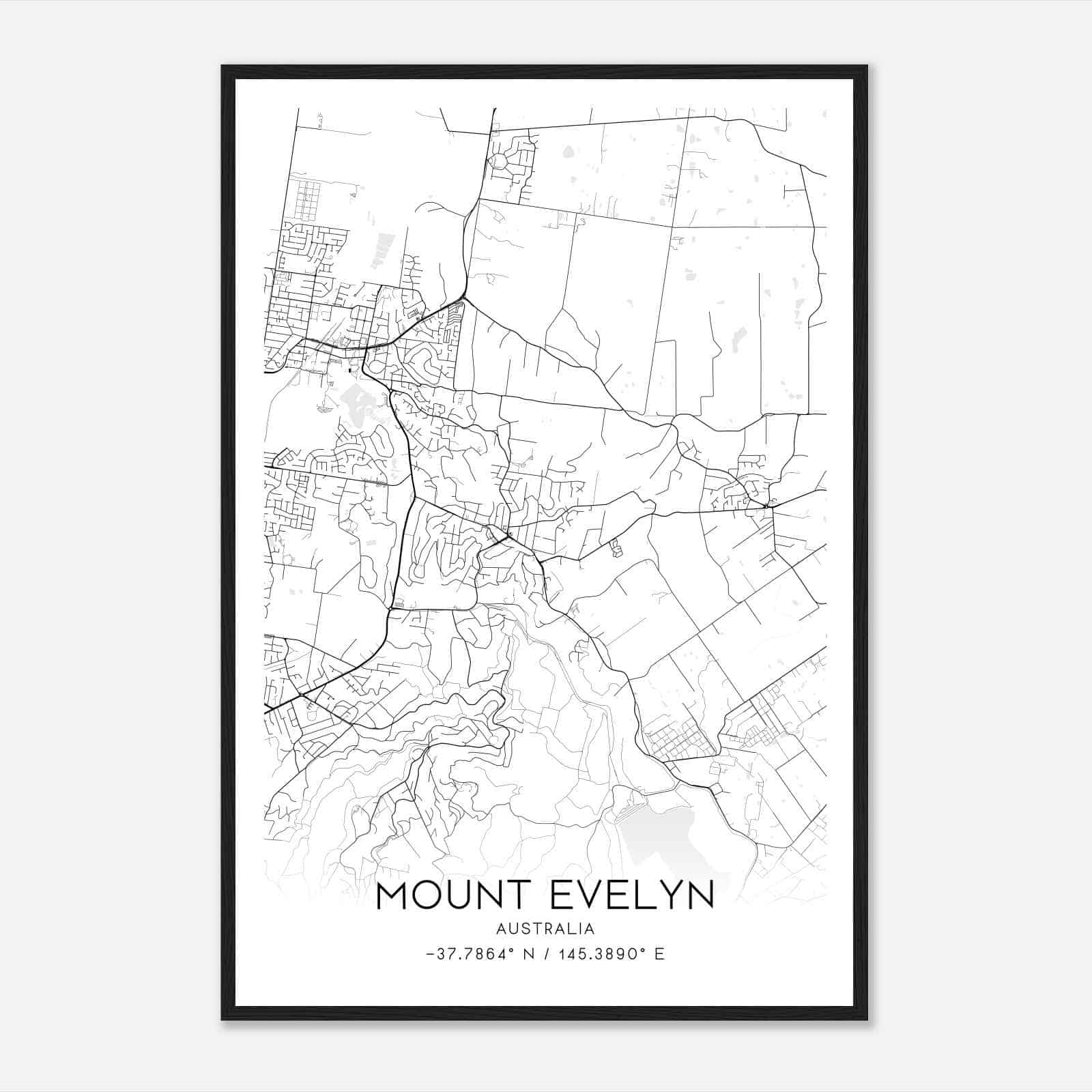 Custom Mount Evelyn Australia Map Poster - Mapmory