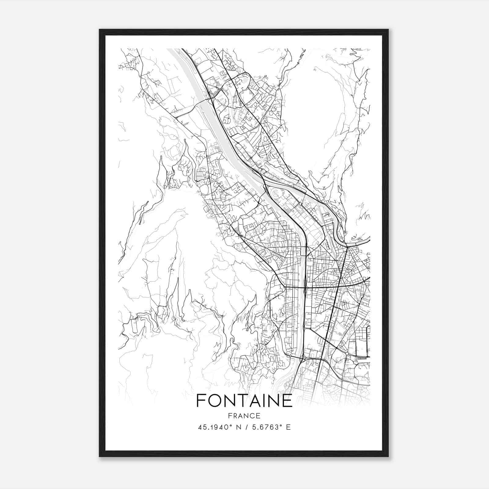 Custom Fontaine France Map Poster - Mapmory