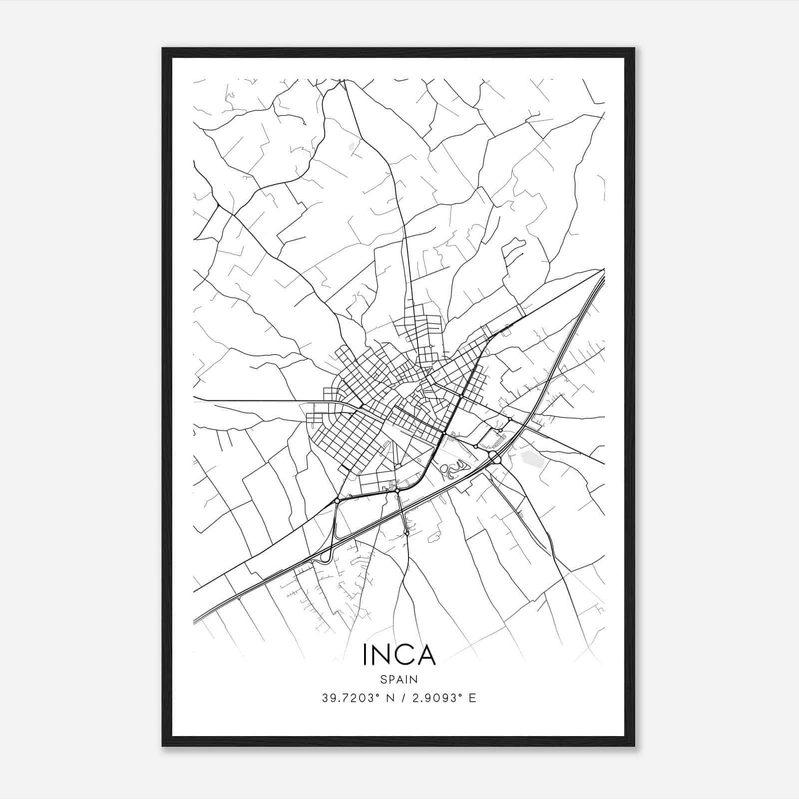 Custom Inca Spain Map Poster - Mapmory