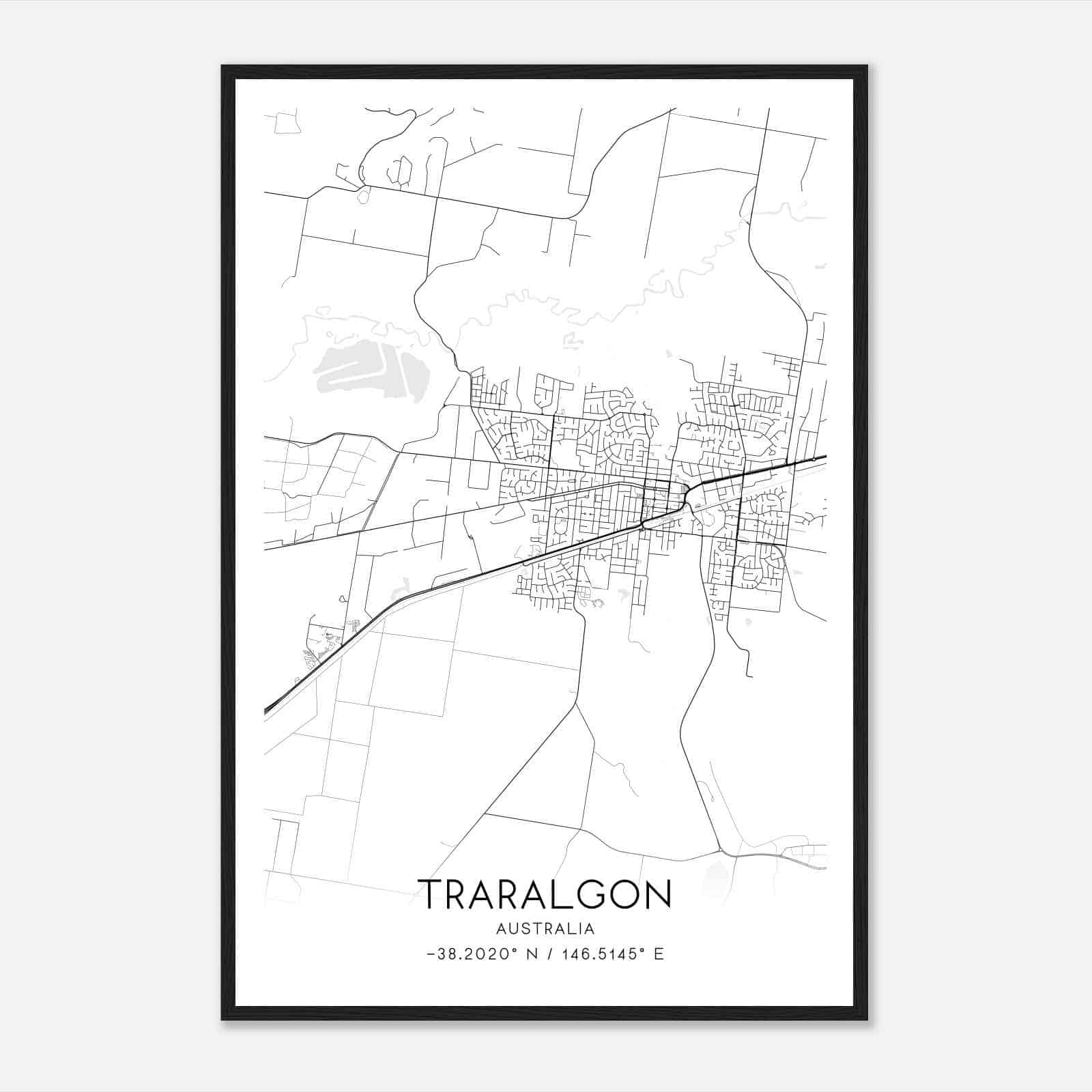 Custom Traralgon Australia Map Poster - Mapmory