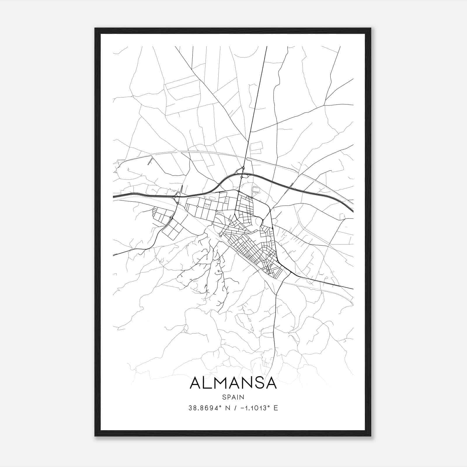 Custom Almansa Spain Map Poster - Mapmory