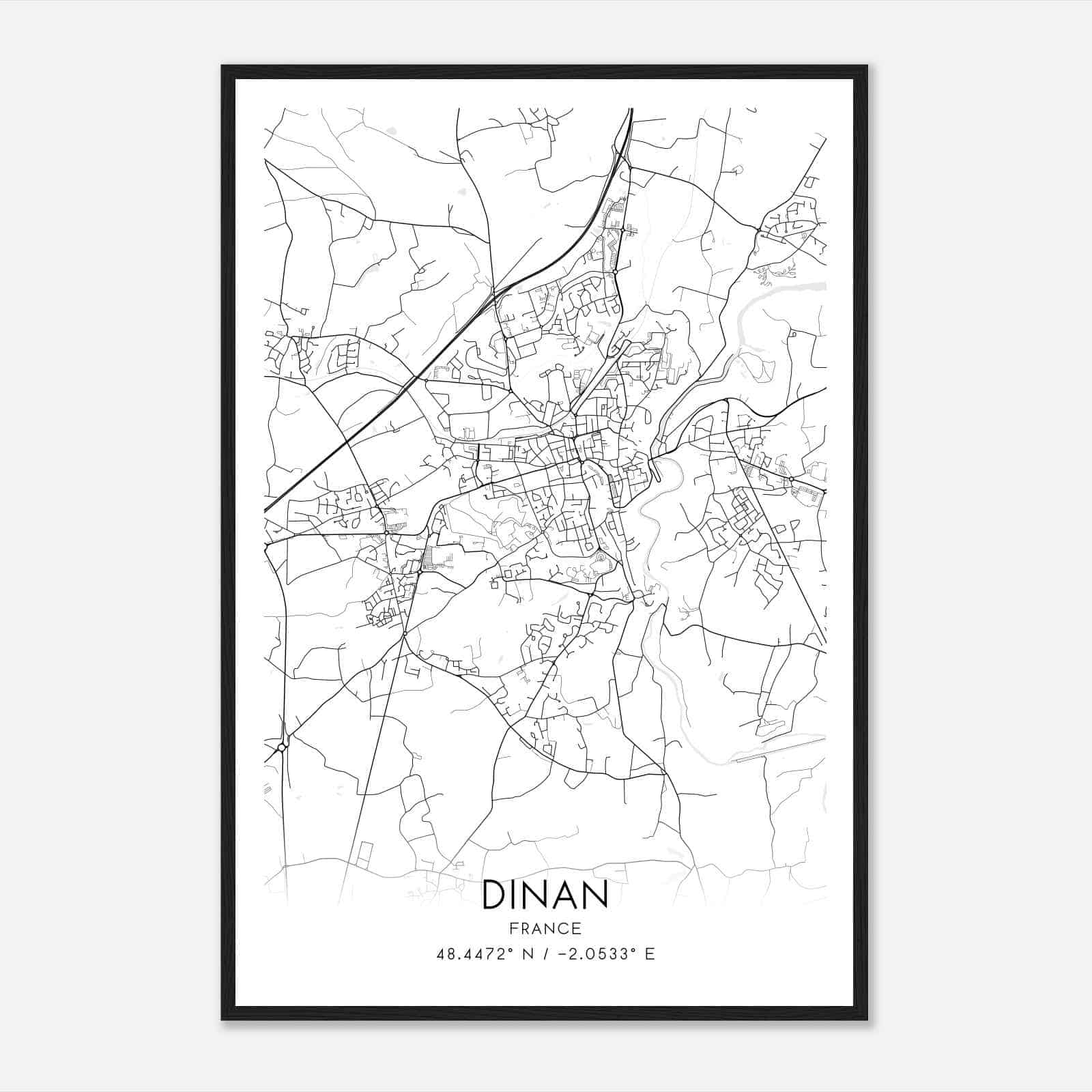 Custom Dinan France Map Poster - Mapmory
