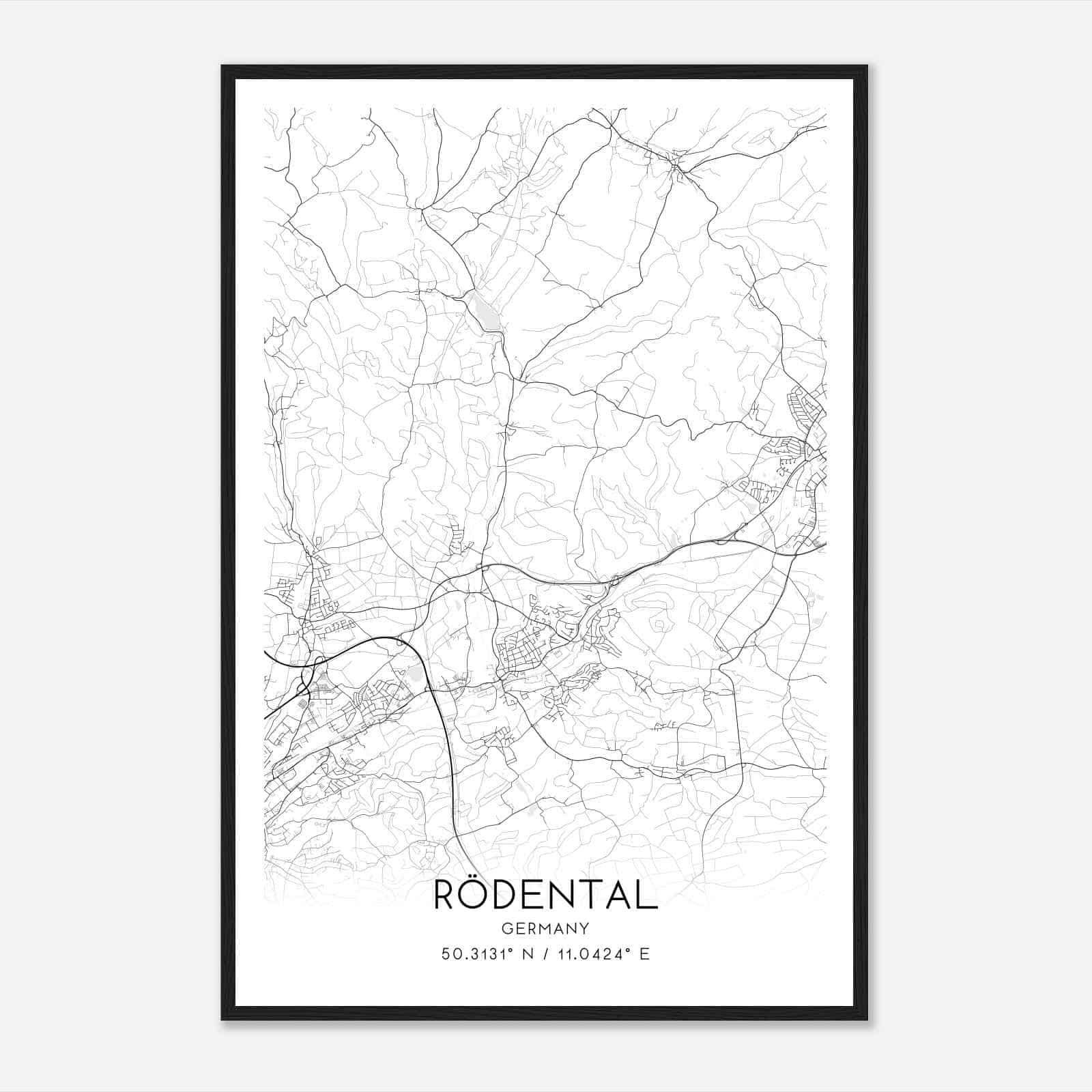 Custom Rodental Germany Map Poster - Mapmory