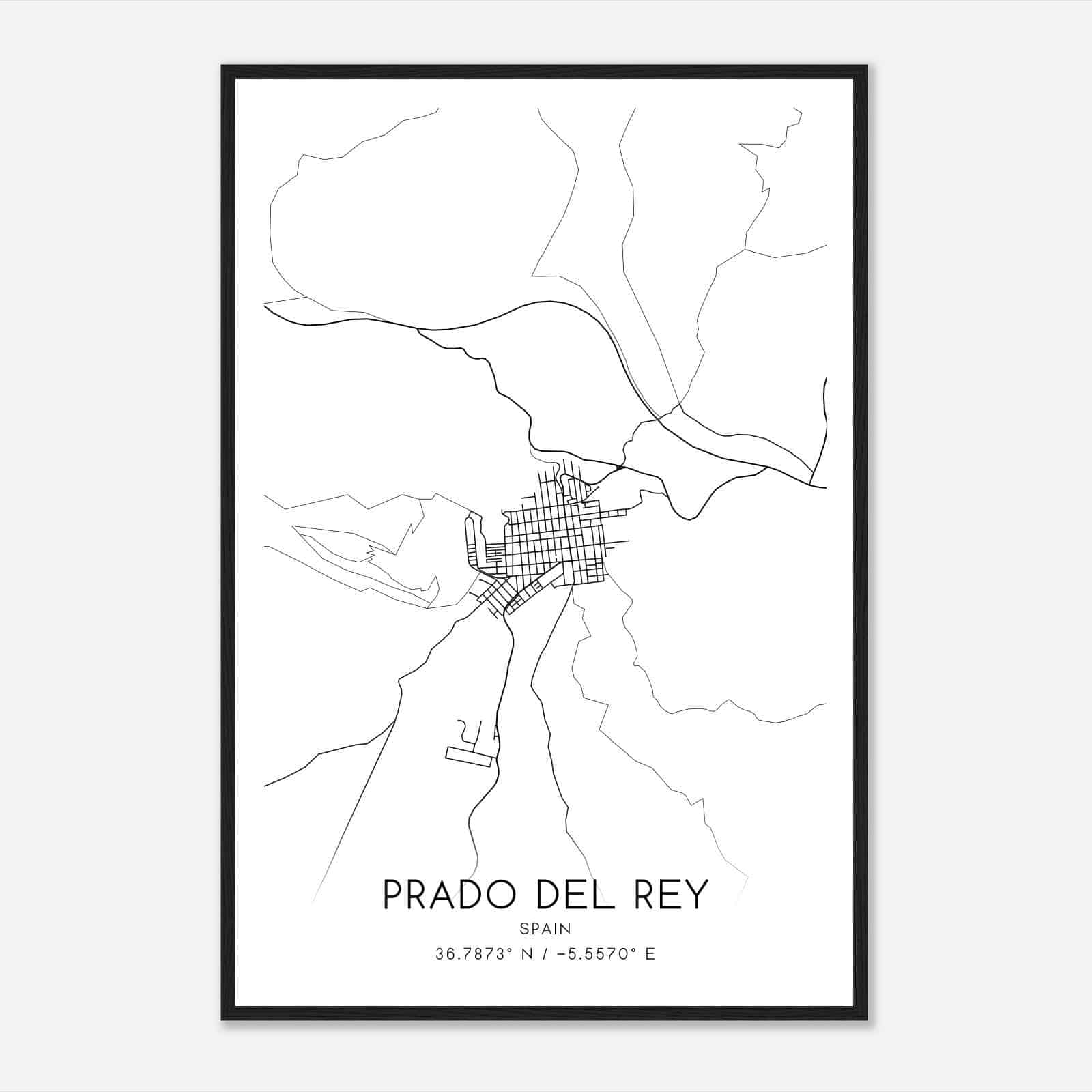 Prado del Rey Spain Map Poster, Modern Home Decor Wall Art Print ...