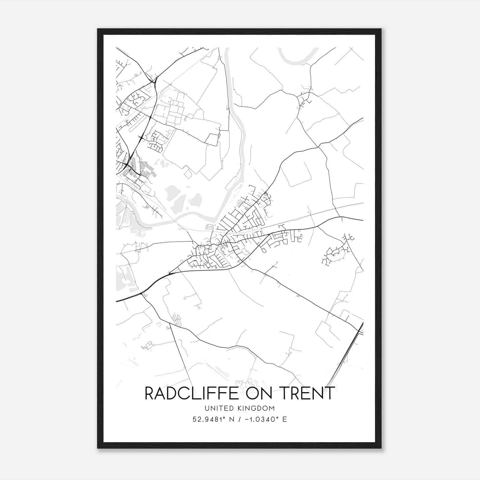 Custom Radcliffe on Trent United Kingdom Map Poster - Mapmory