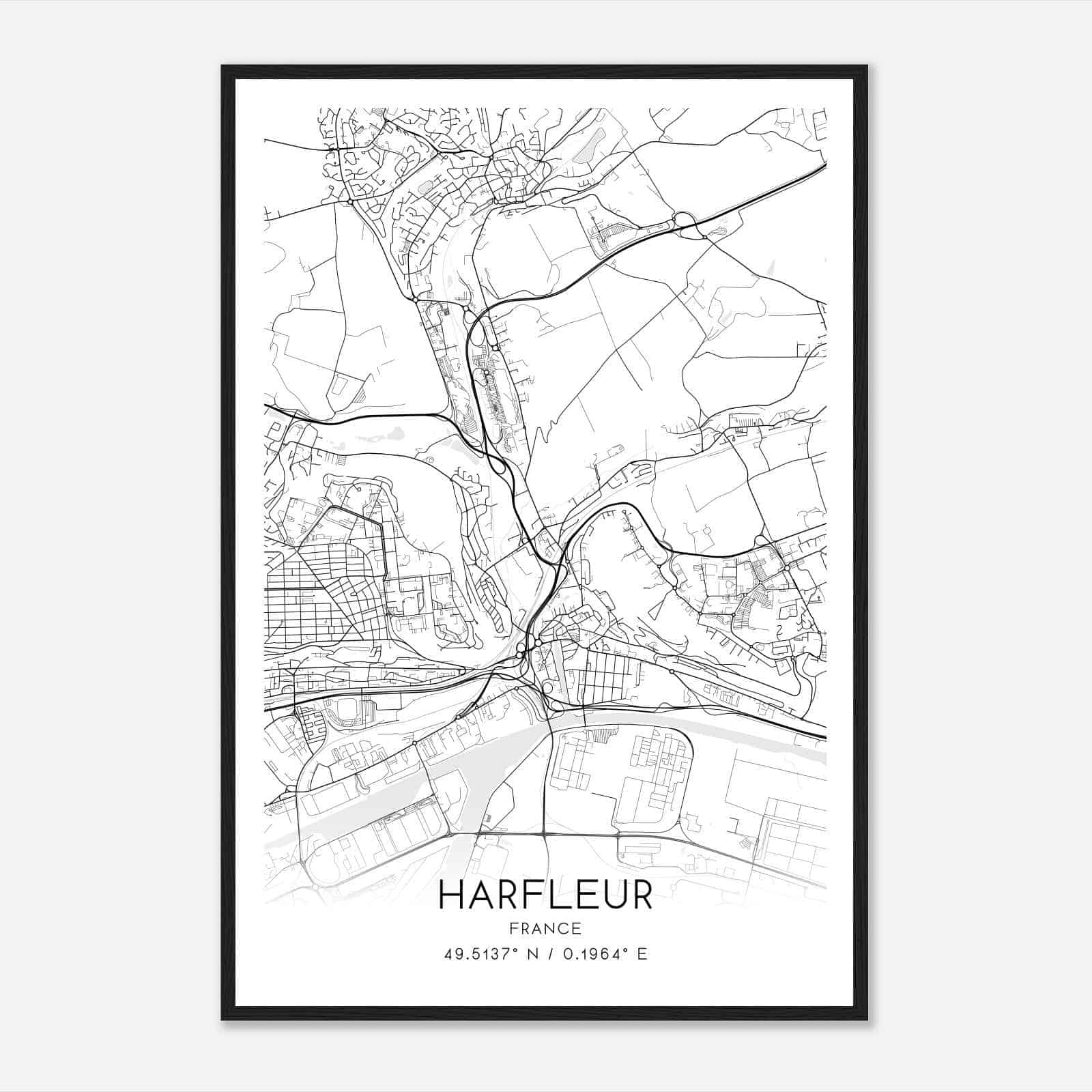 Custom Harfleur France Map Poster - Mapmory