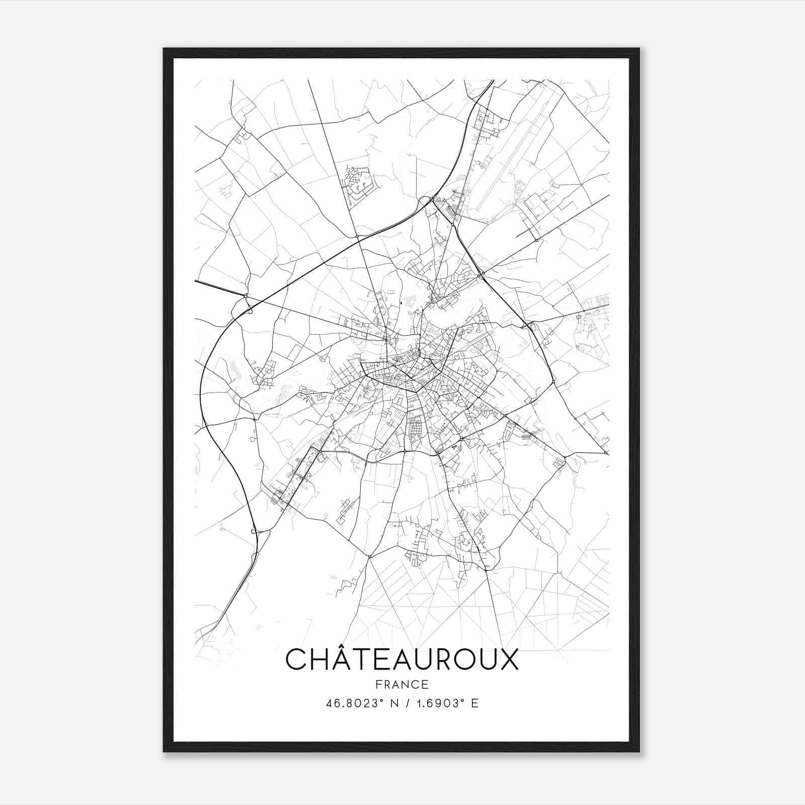Custom Chateauroux France Map Poster - Mapmory