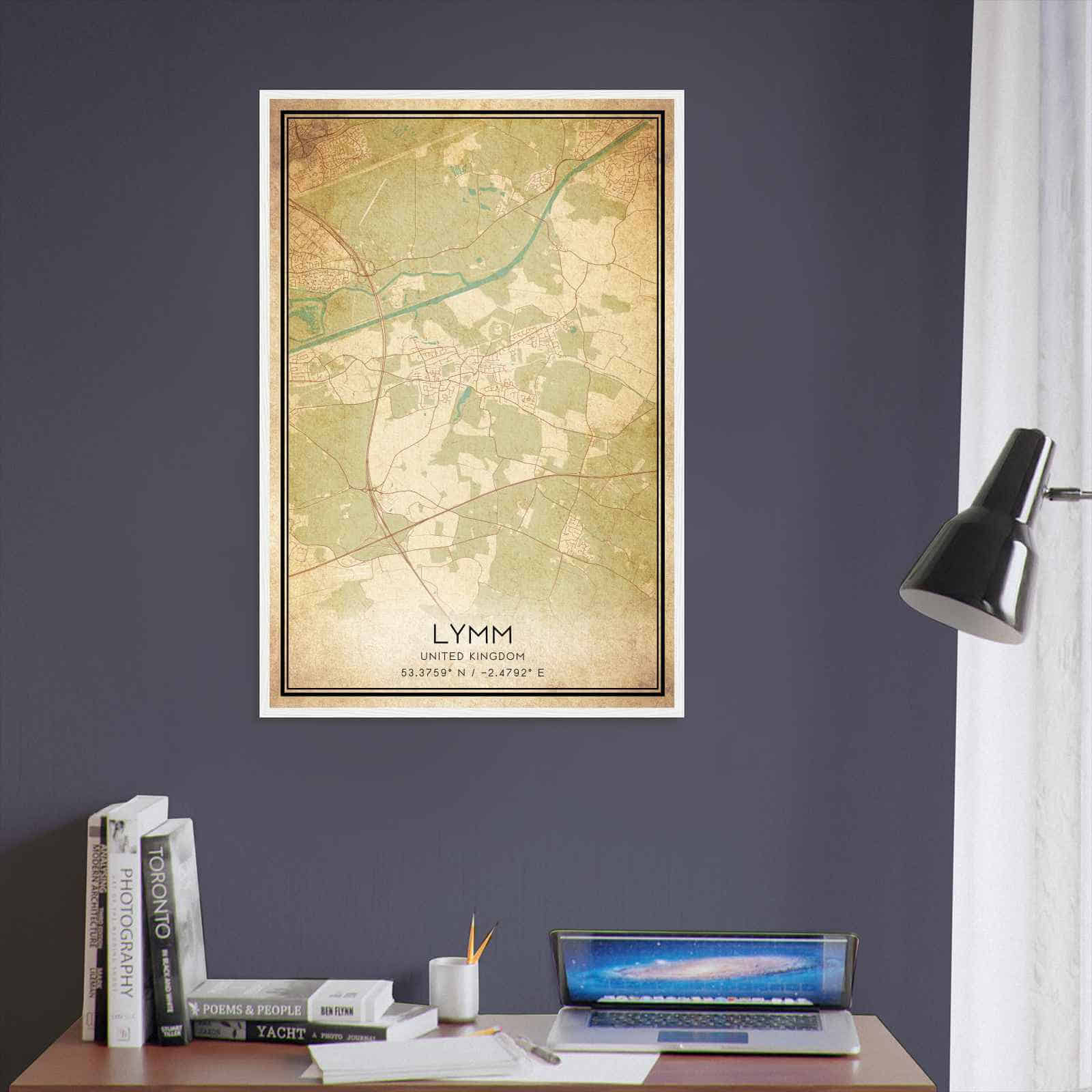Vintage Lymm United Kingdom Map Poster, Lymm City Road Wall Art Print ...